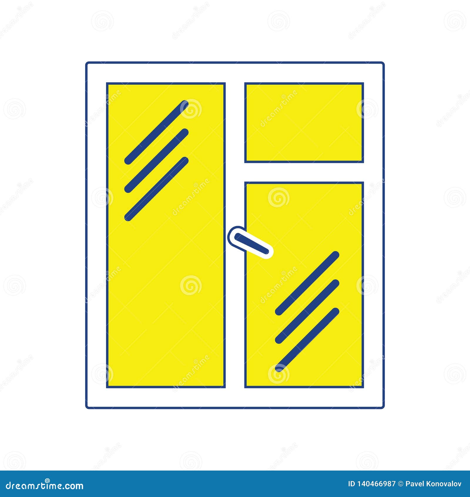 Icon of Closed Window Frame Stock Vector - Illustration of decoration ...