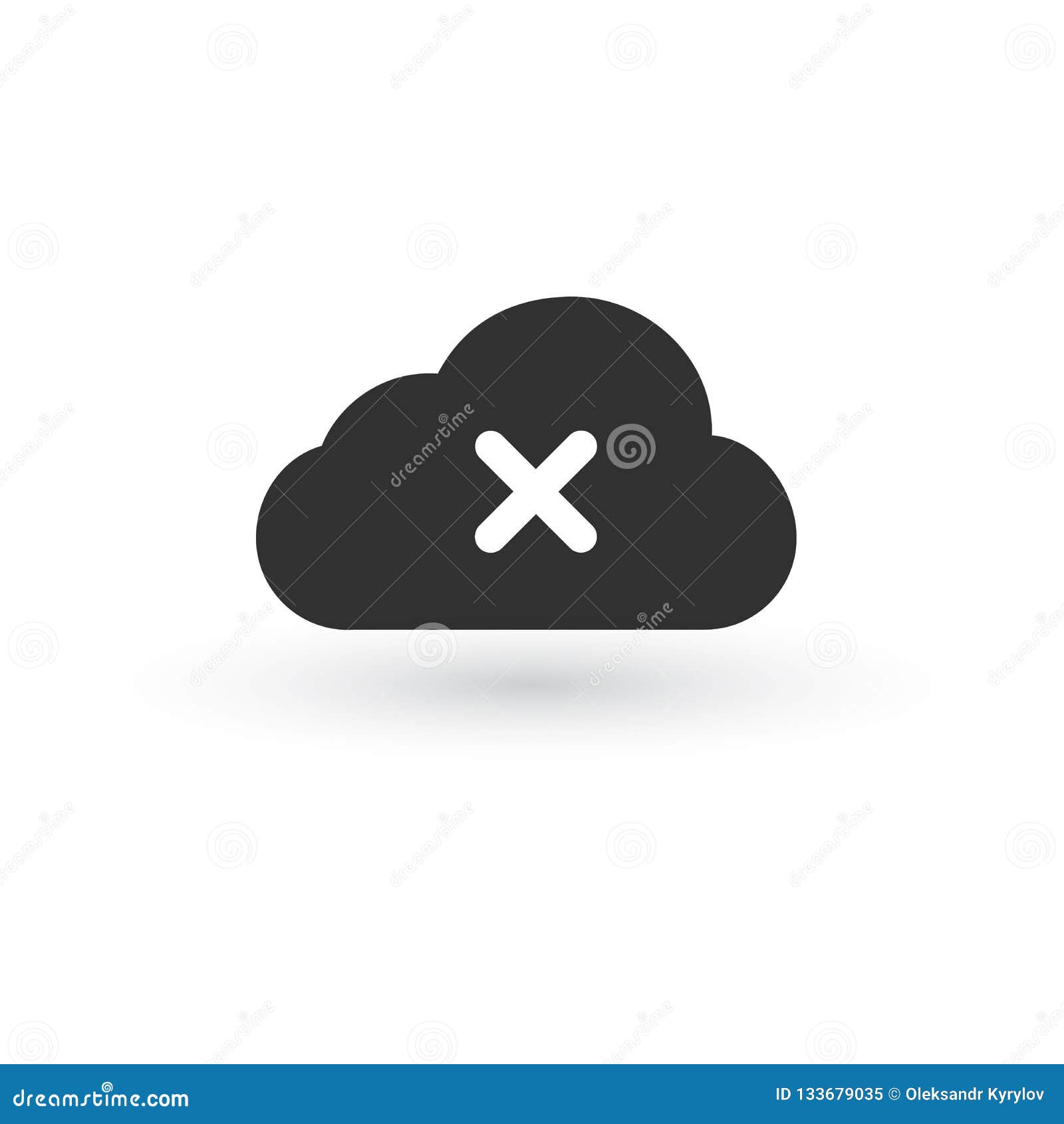 Icon Cloud Icon with Cross or Delete Sign. Vector Illustration Stock ...