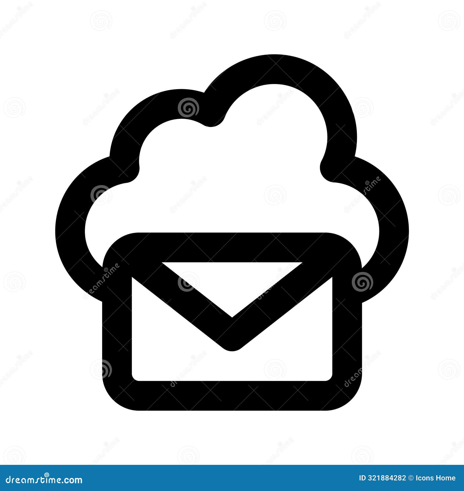 An Icon of Cloud Mail, Ready To Use and Download Stock Vector ...