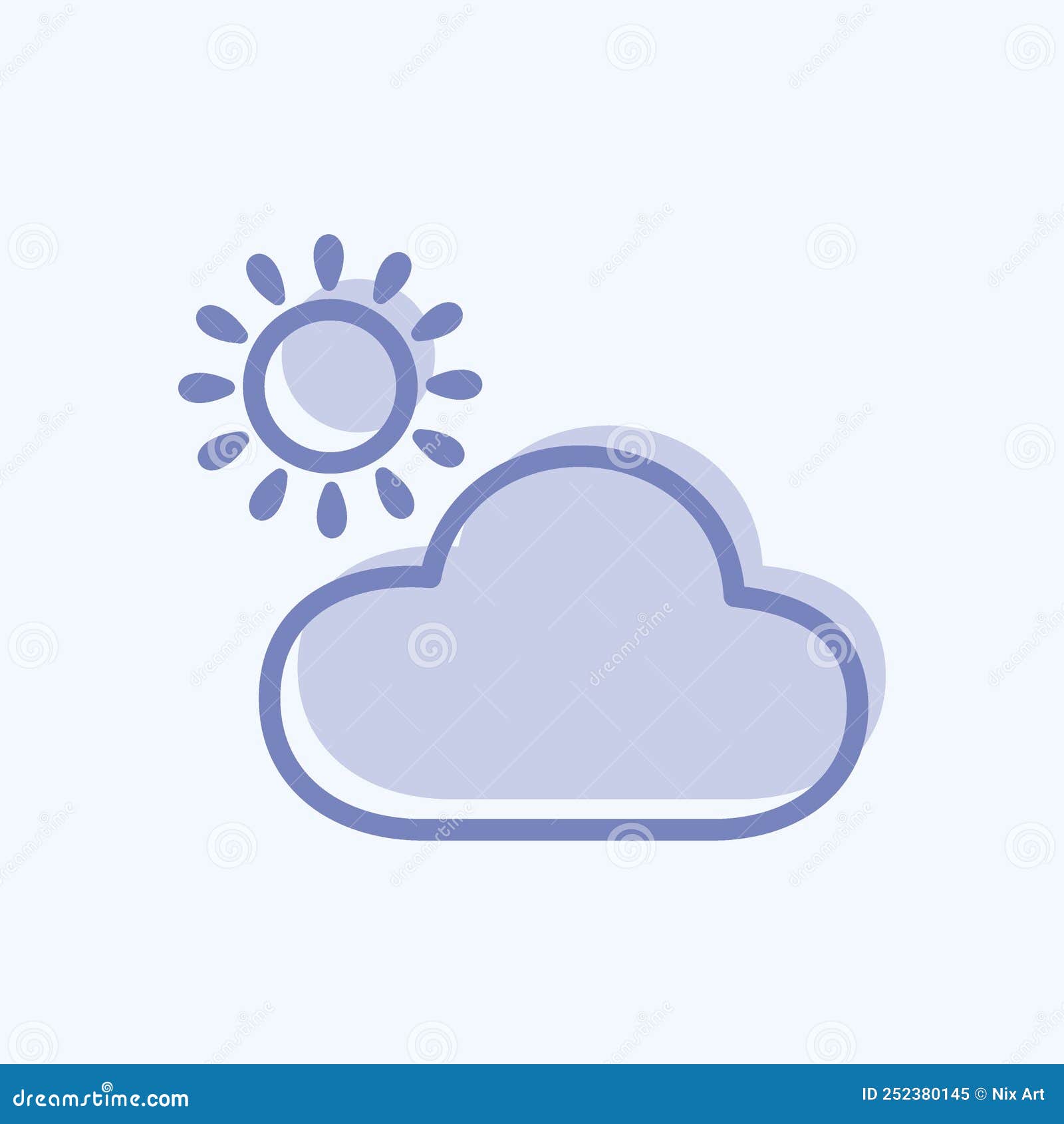 Icon Cloudy Weather. Suitable for Spring Symbol. Two Tone Style. Simple ...