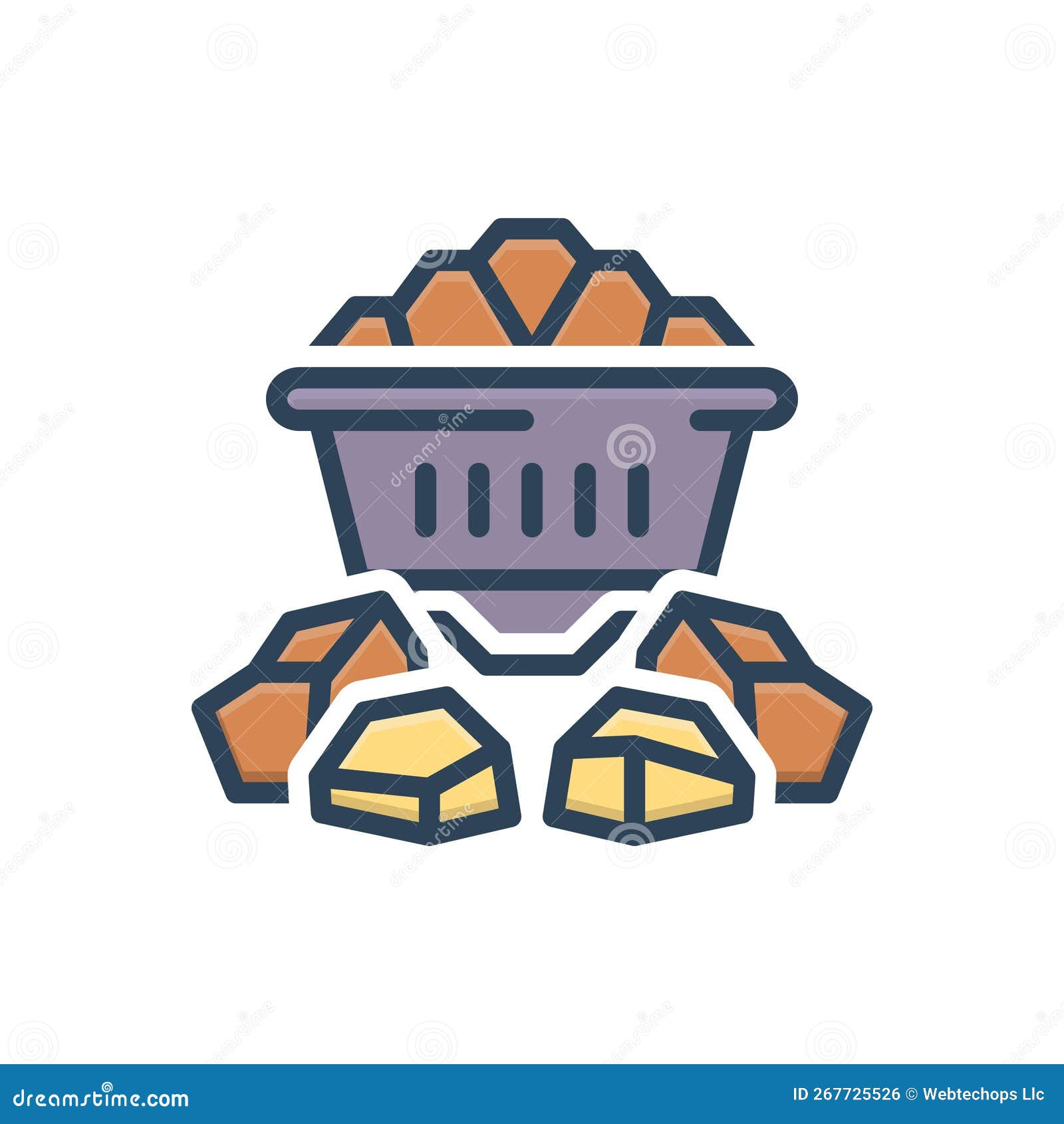 Color Illustration Icon for Coal, Burning Coal and Cart Stock Vector ...