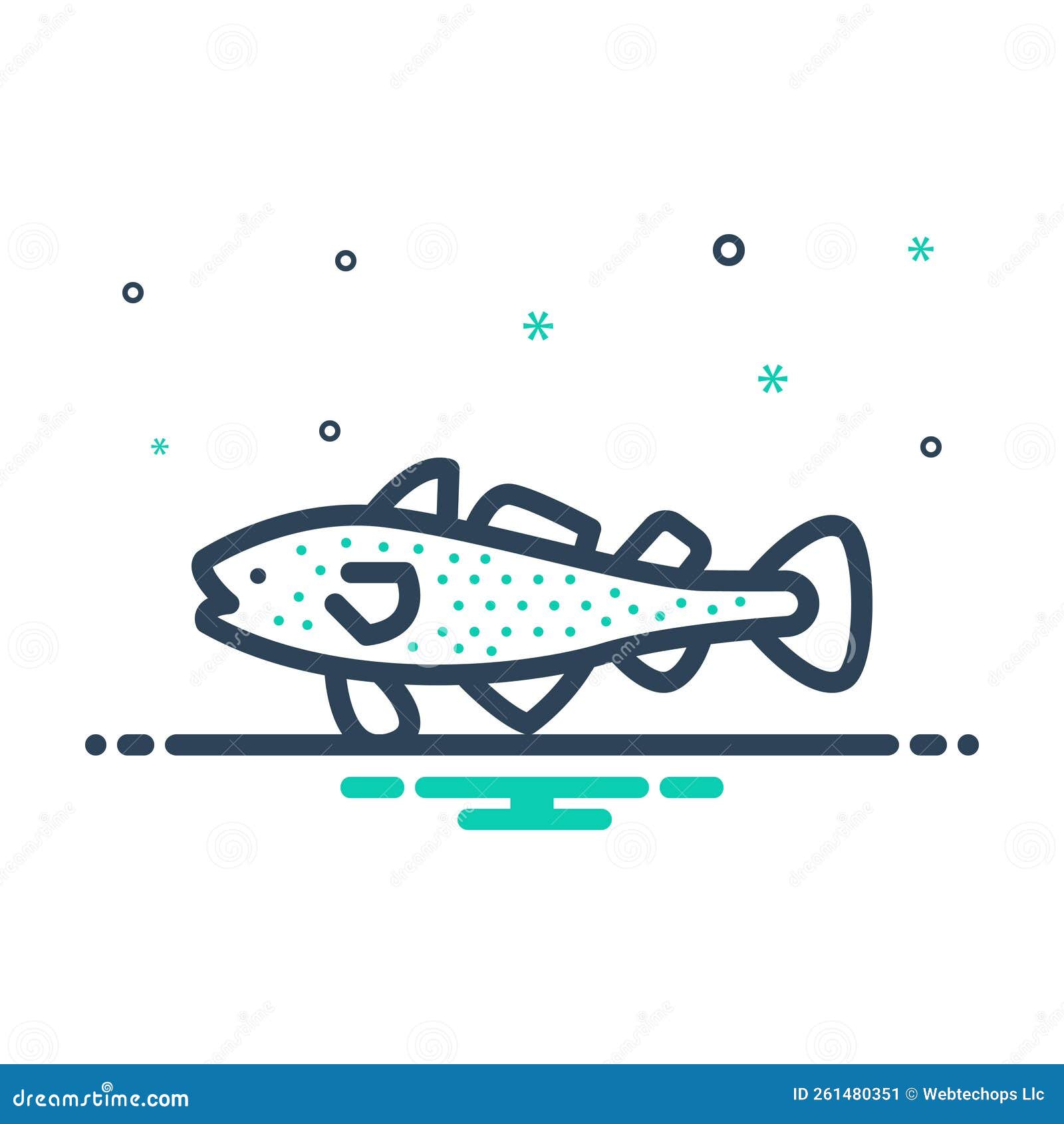 Mix Icon for Cod, Fish and Salmon Stock Vector - Illustration of symbol ...