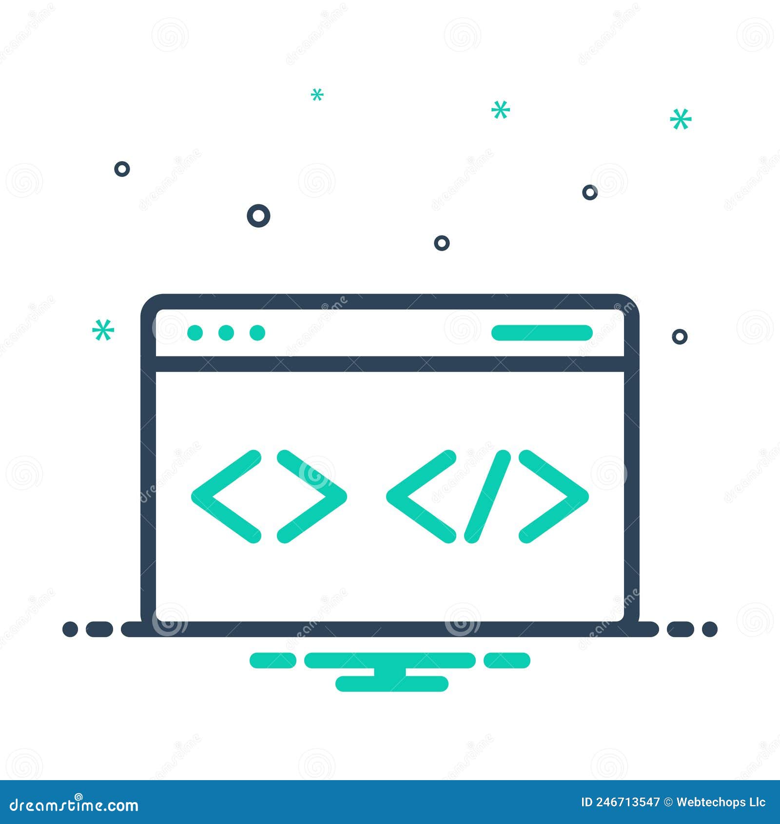 Mix Icon for Code, Computer and Digital Stock Illustration ...