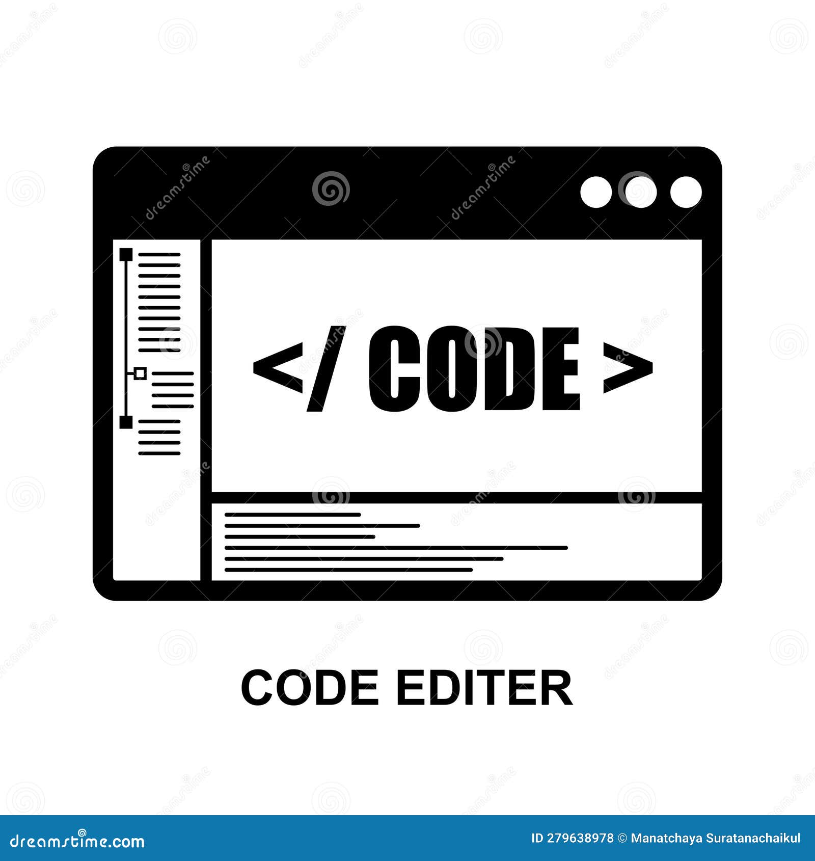 Code Editer Icon Isolated on Background Stock Vector - Illustration of ...