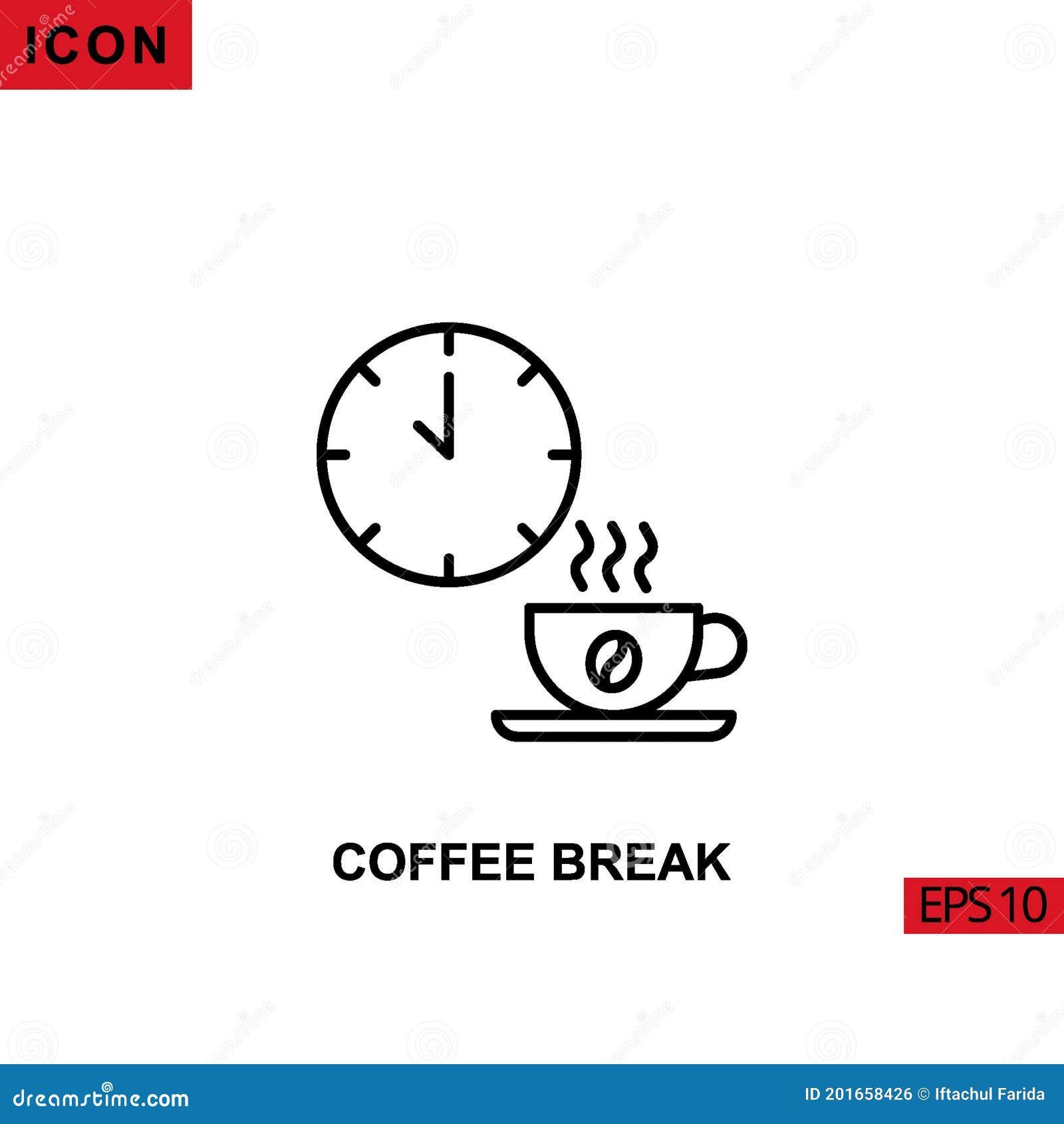 Icon Coffee Break. Outline, Line or Linear Vector Icon Symbol Sign ...