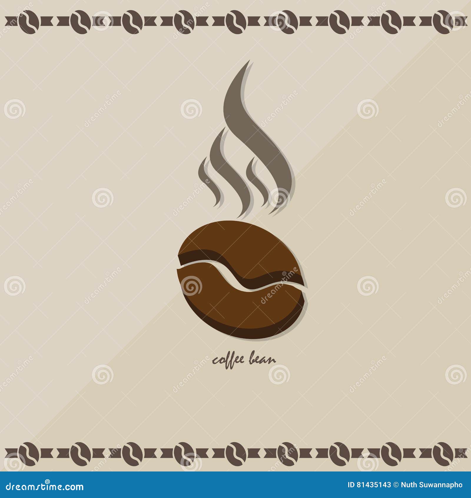 Icon coffee hot bean stock vector. Illustration of vector - 81435143