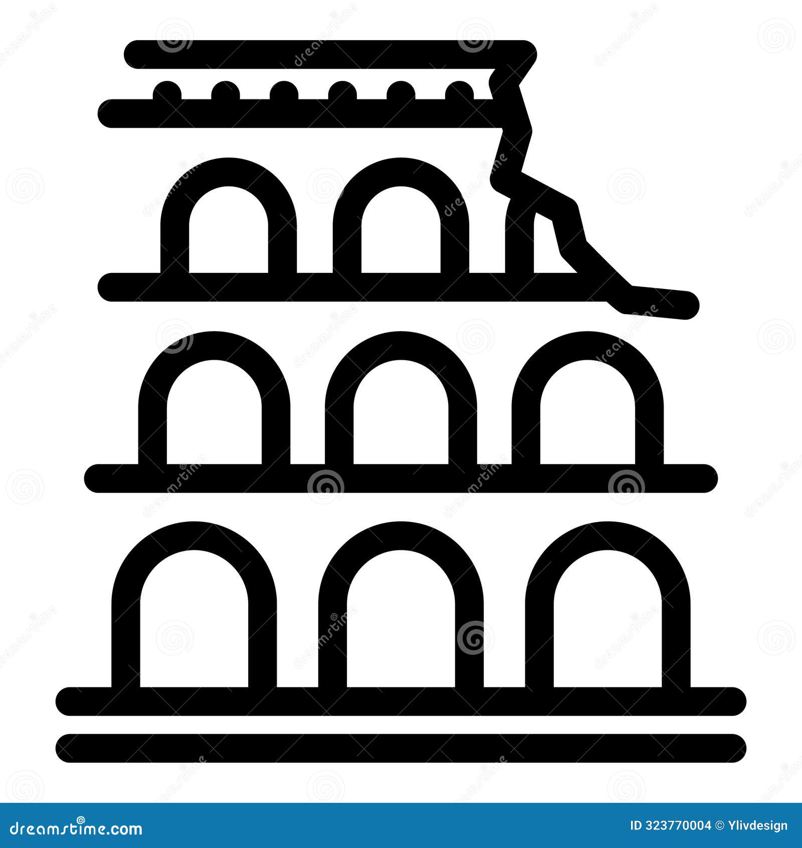 This Icon of a Coliseum Facade is Falling into Disrepair Stock Vector ...