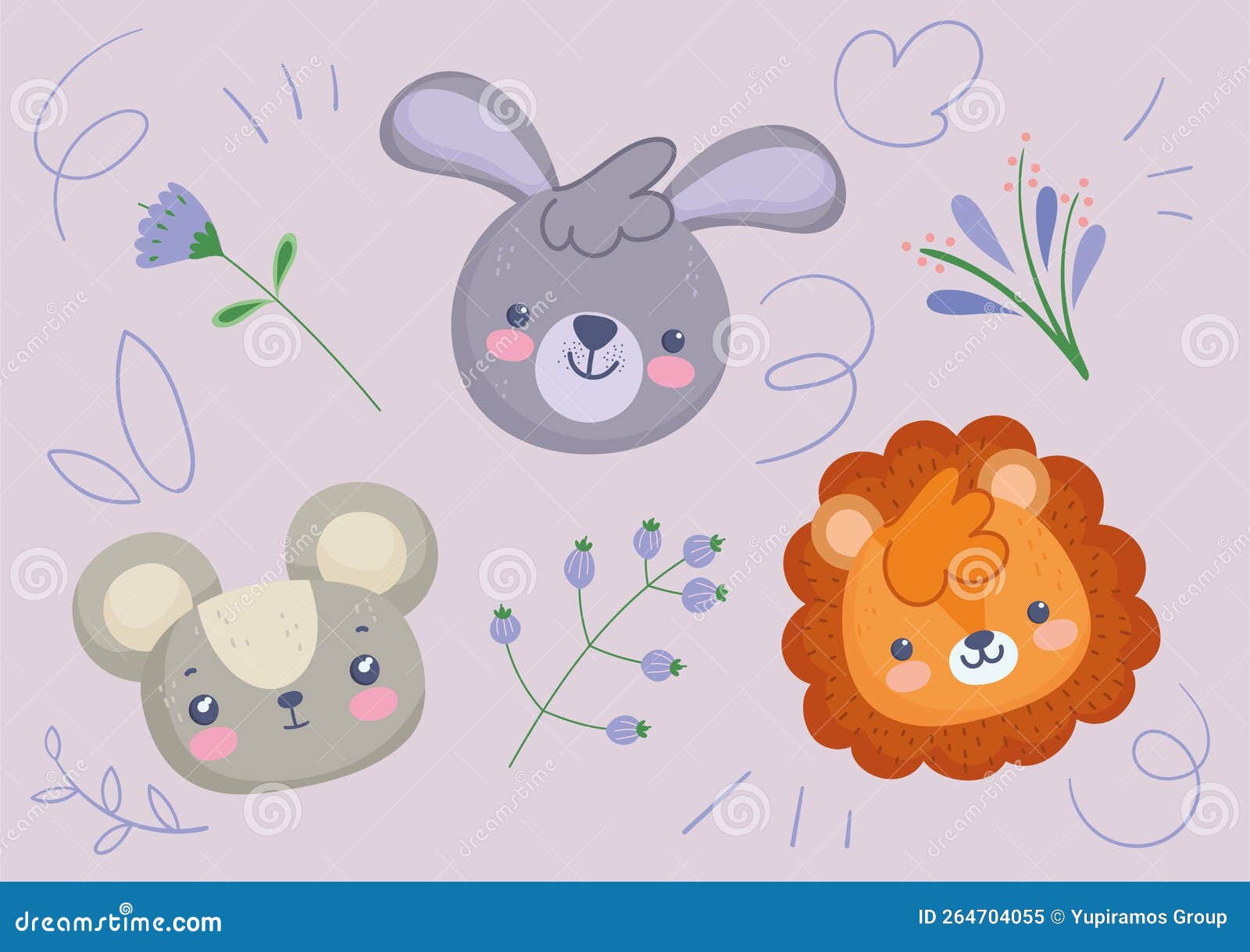 Icon Collection Cute Animals Stock Vector - Illustration of kids ...