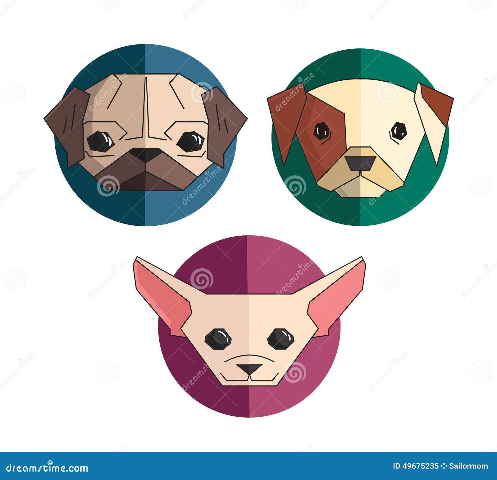 Icon collection of dogs stock vector. Illustration of nature - 49675235