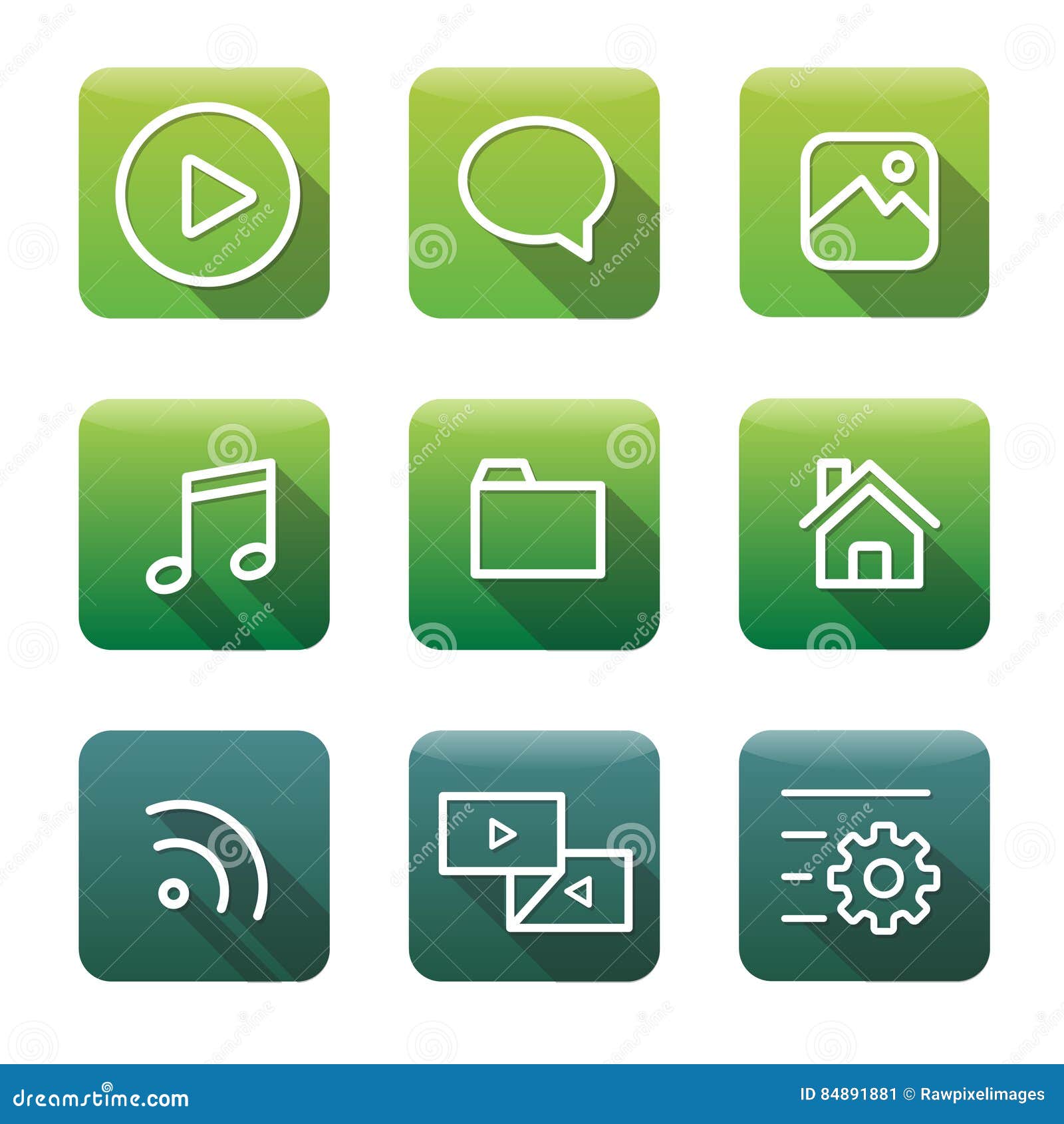 Icon Collection Vector Application Content Concept Stock Vector ...