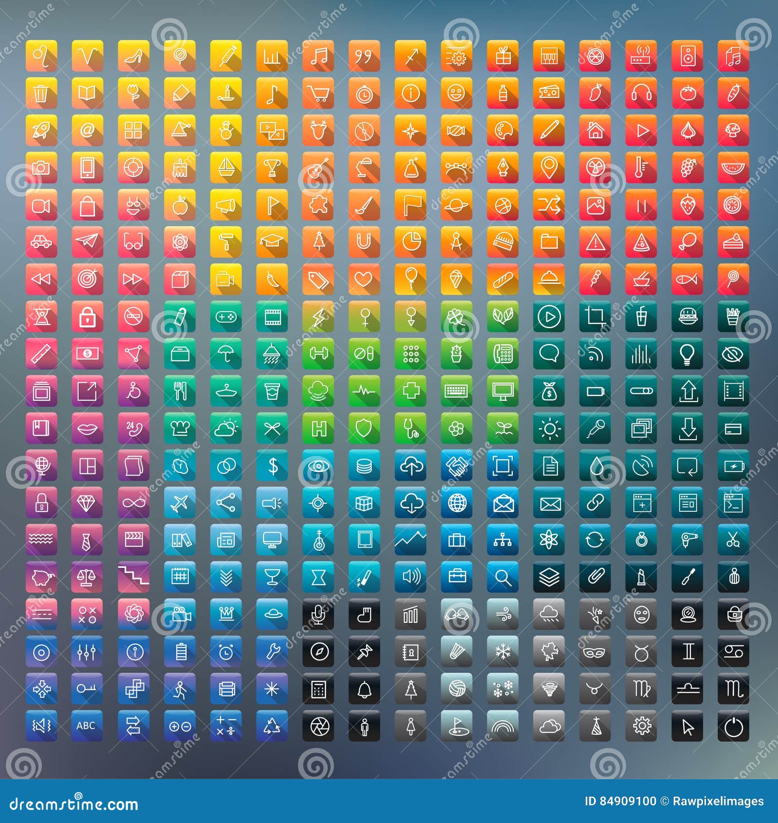 Icon Collection Vector Application Content Concept Stock Vector ...