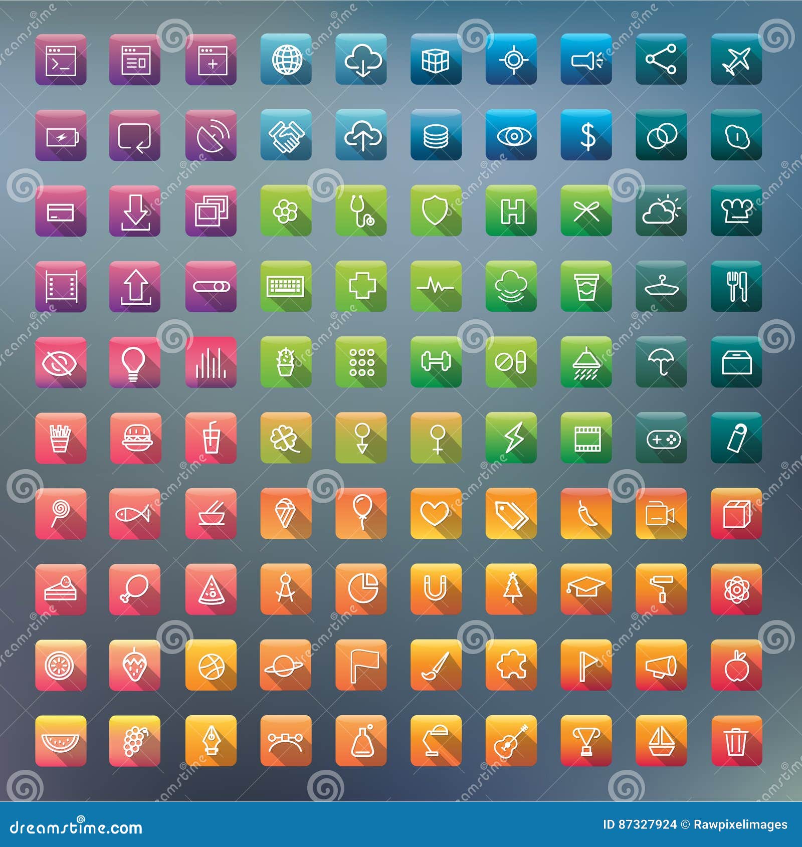 Icon Collection Vector Application Content Concept Stock Vector ...