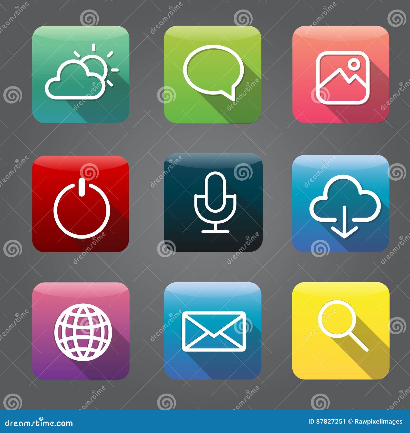 Icon Collection Vector Application Content Concept Stock Vector ...