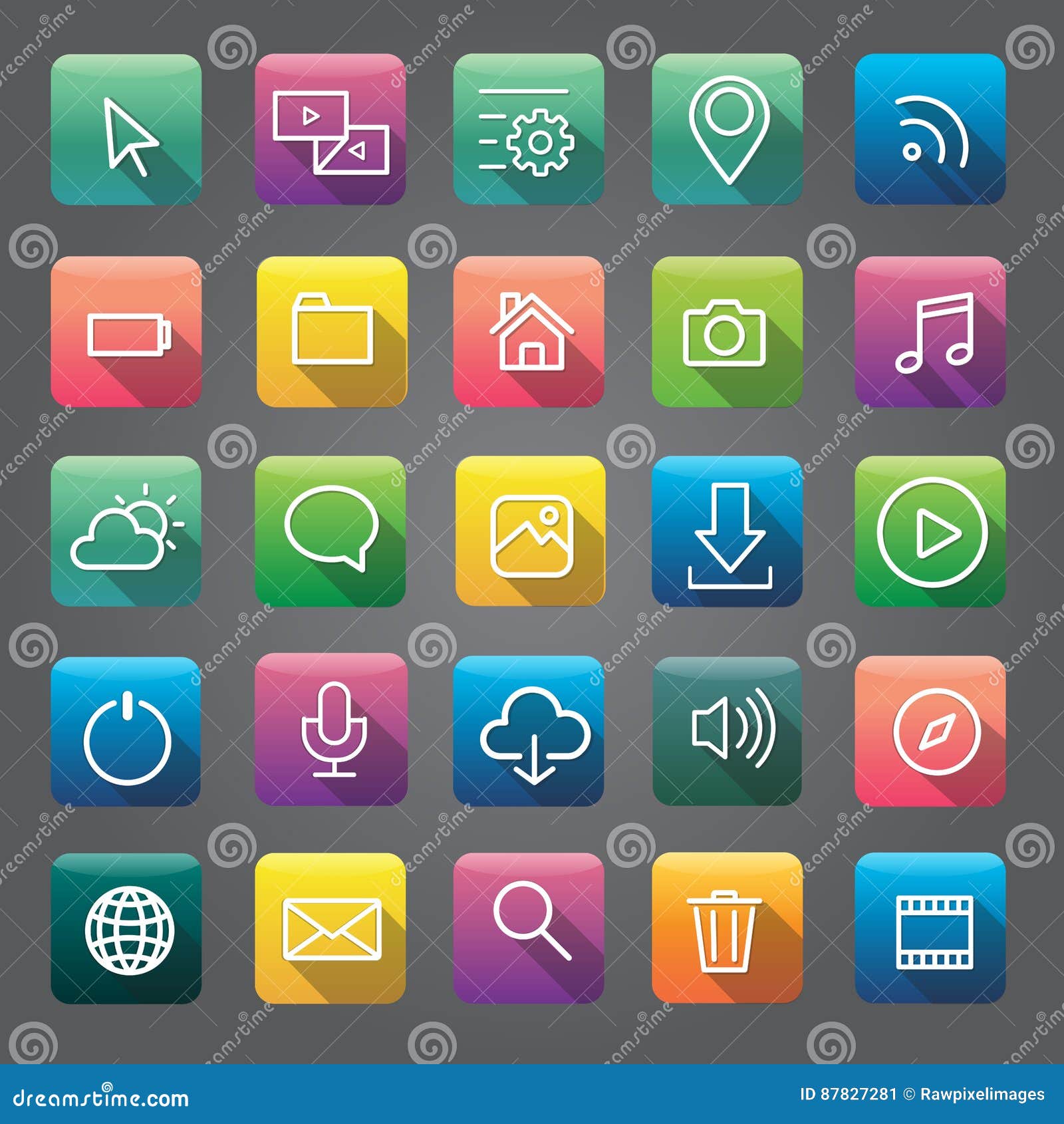 Icon Collection Vector Application Content Concept Stock Vector ...