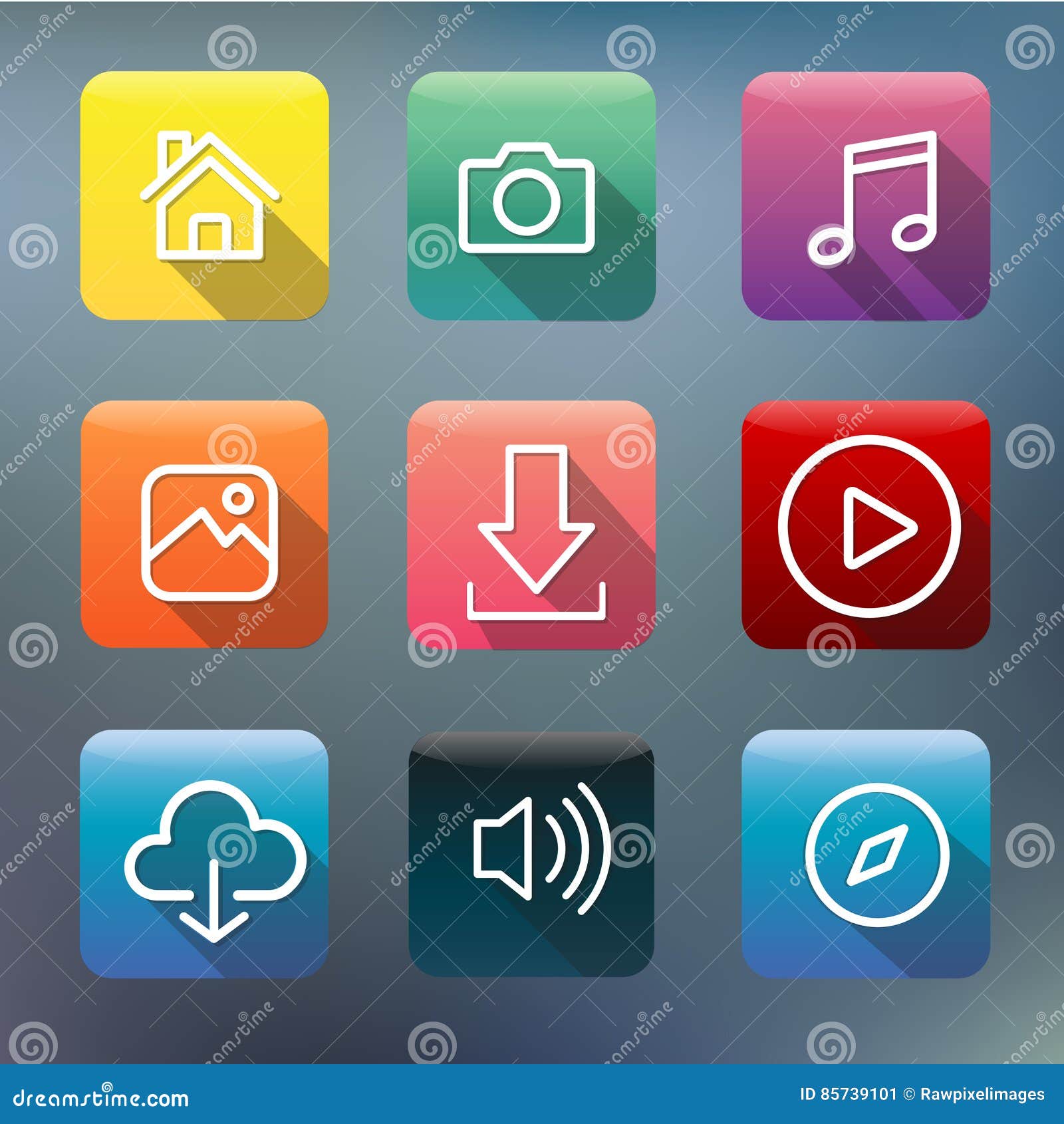 Icon Collection Vector Application Content Concept Stock Vector ...