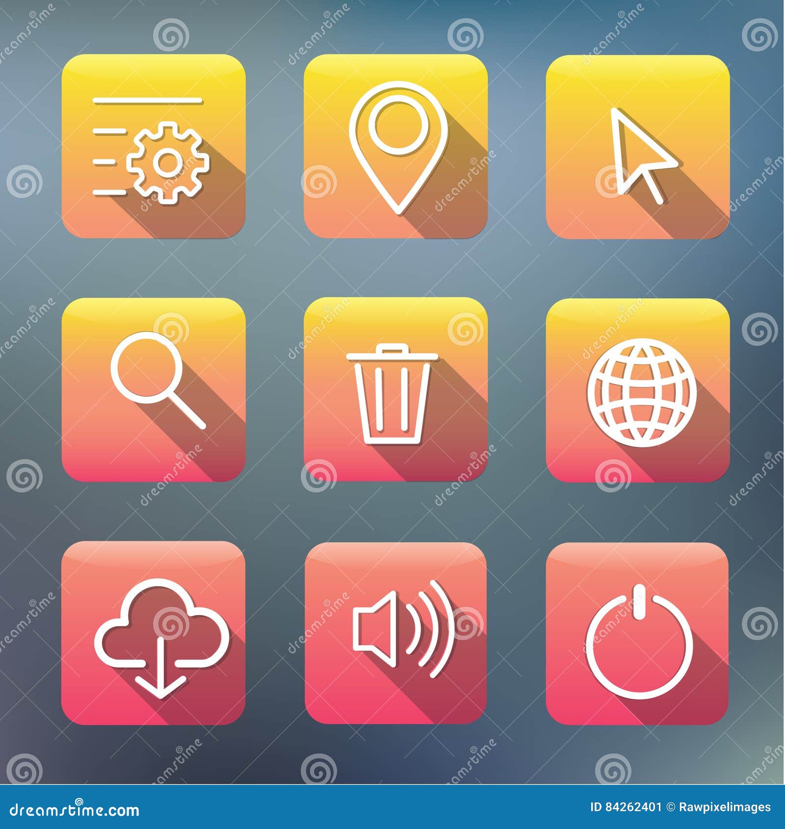 Icon Collection Vector Application Content Concept Stock Illustration ...