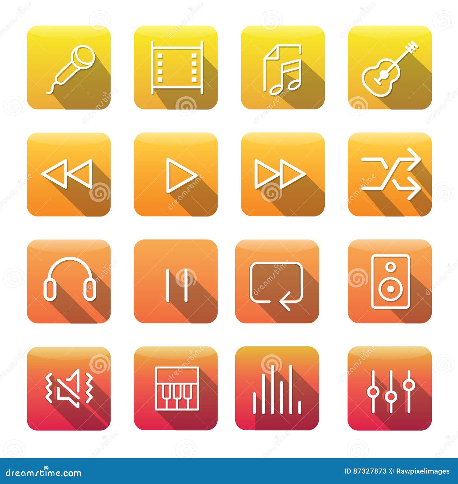 Icon Collection Vector Music Media Concept Stock Vector - Illustration ...