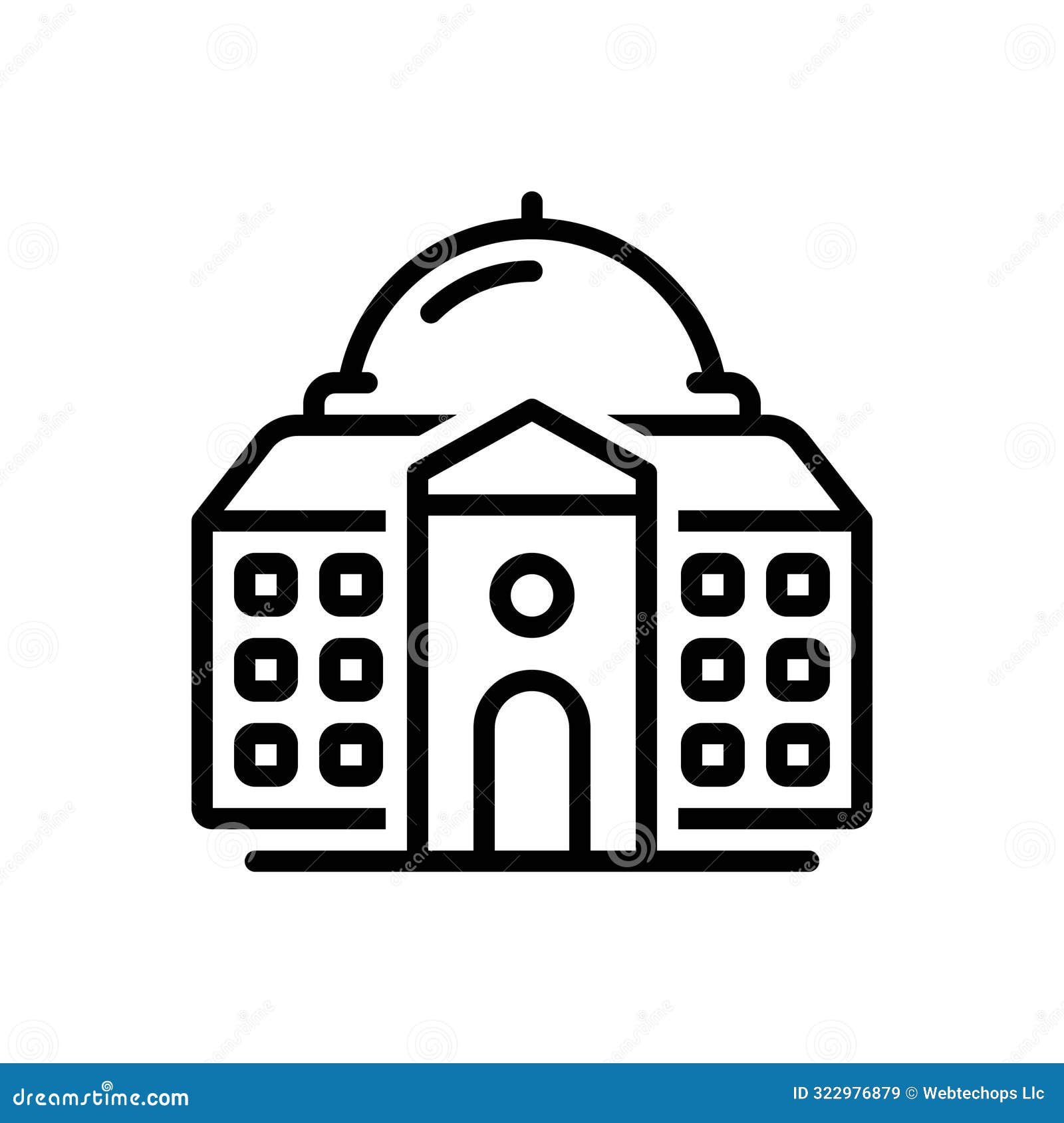 Black Line Icon for College, Building and Education Stock Vector ...