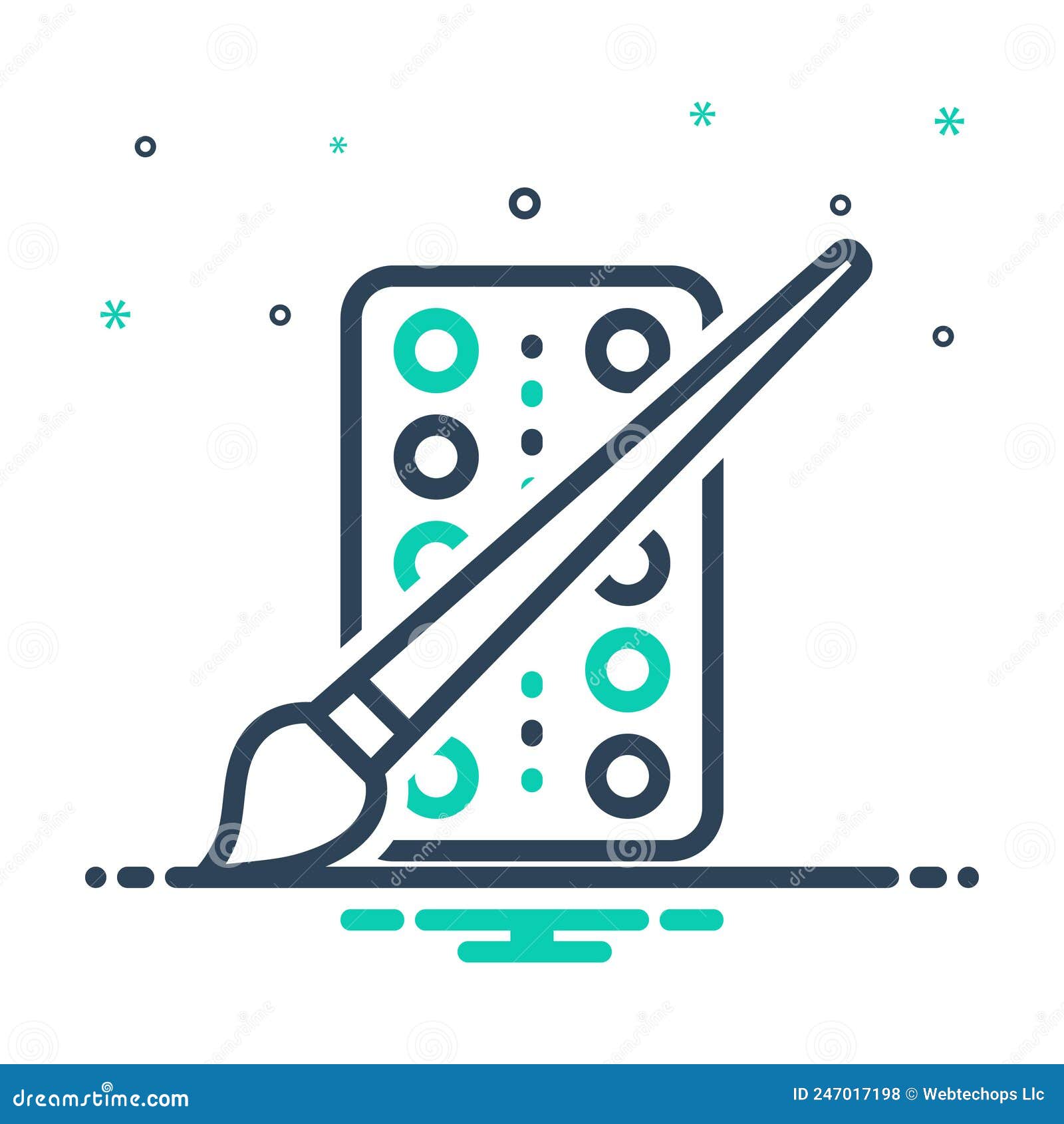 Mix Icon for Color, Color Plate and Brush Stock Vector - Illustration ...