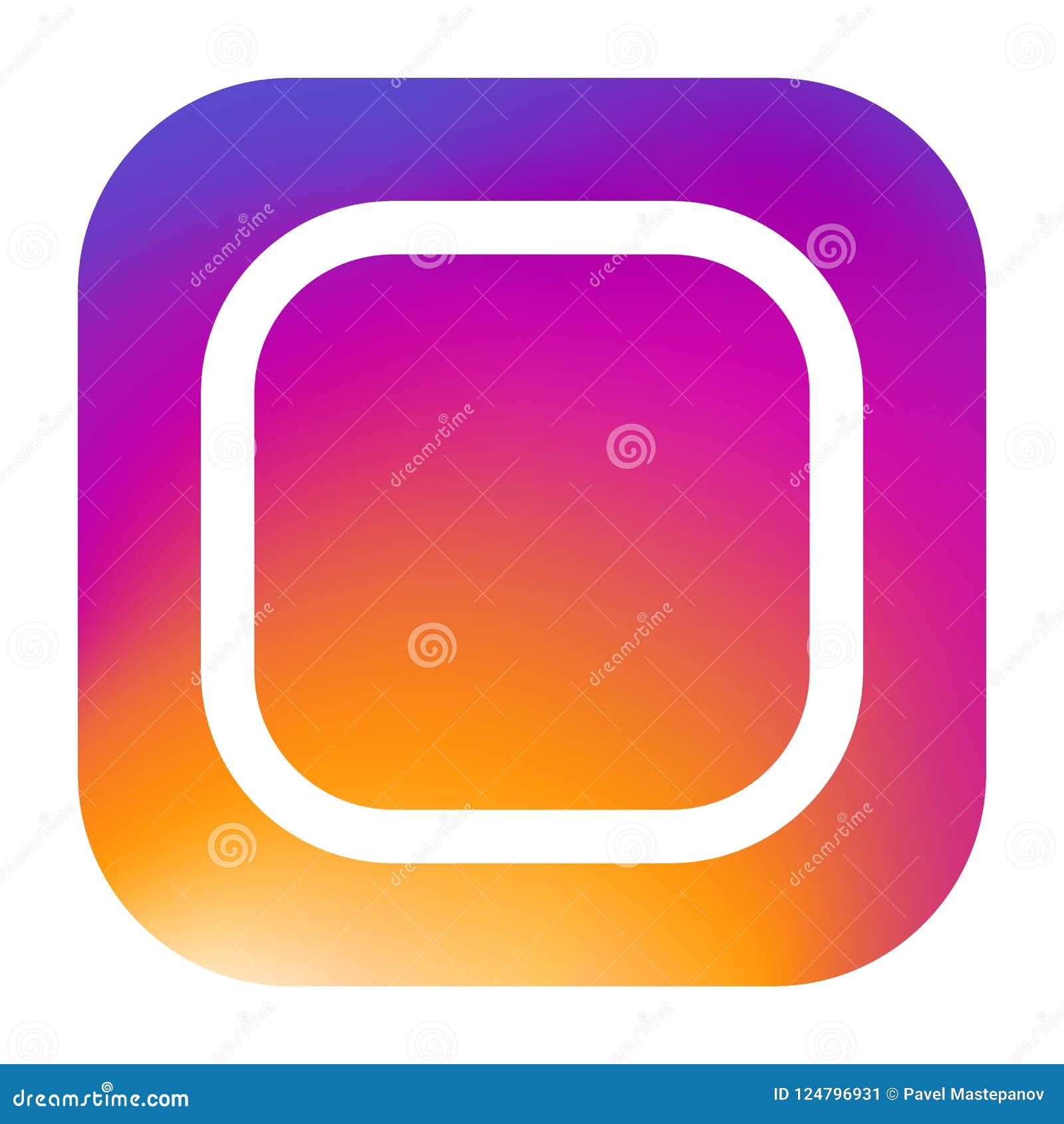 Icon color square stock vector. Illustration of square - 124796931