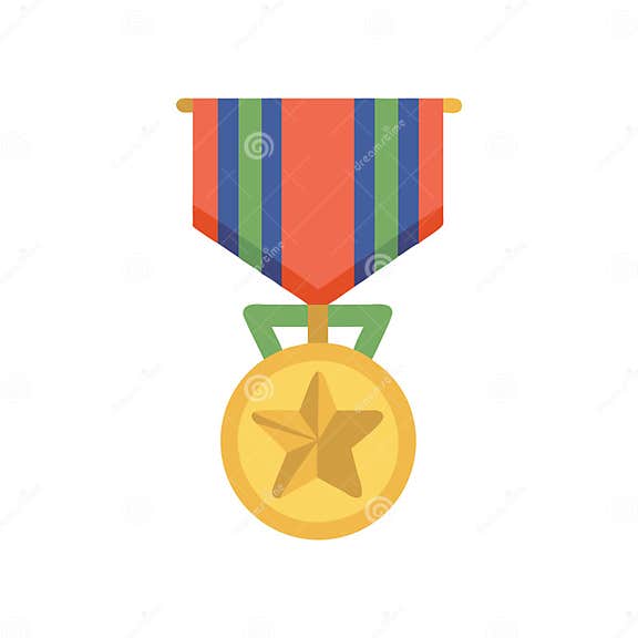 Icon of Combat Medal for Recognition Stock Illustration - Illustration of honor, celebration ...