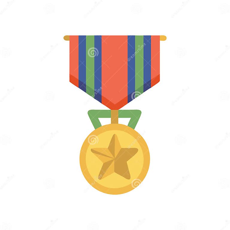 Icon of Combat Medal for Recognition Stock Illustration - Illustration ...