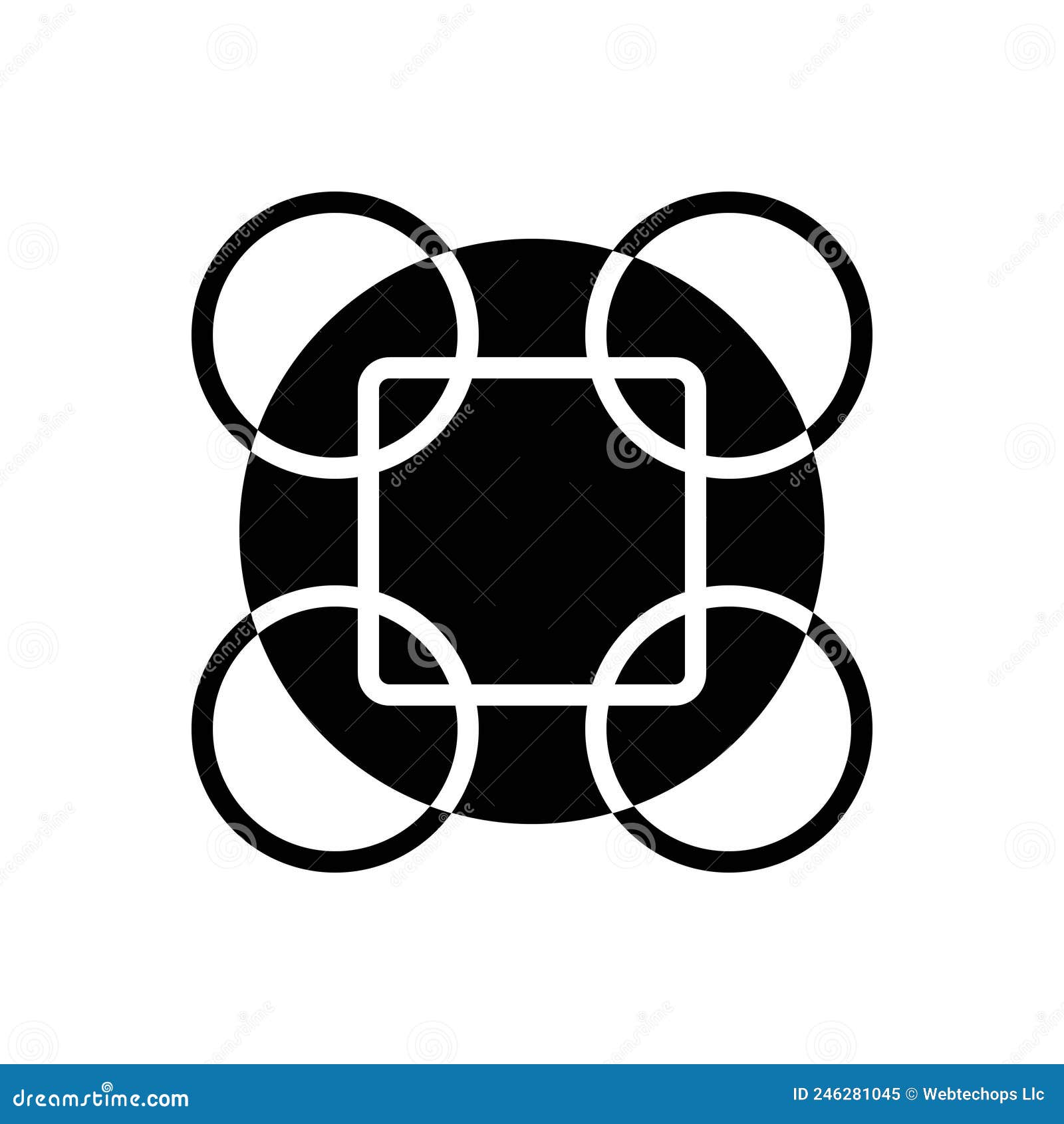 Black Solid Icon for Combinations, Merger and Combo Stock Vector ...