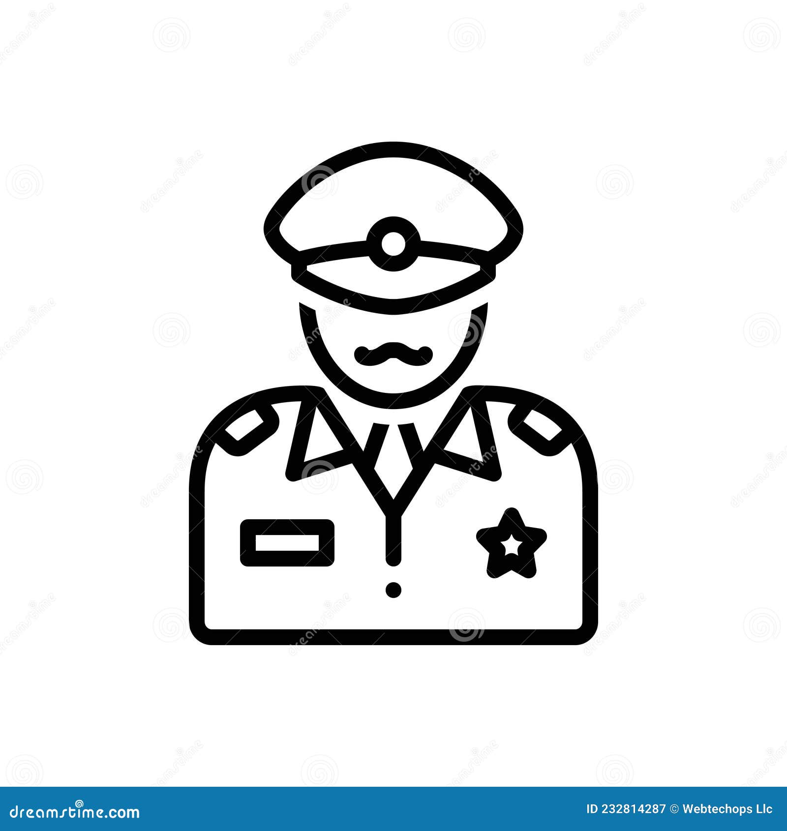 Black Line Icon for Commander, People and Officer Stock Vector ...