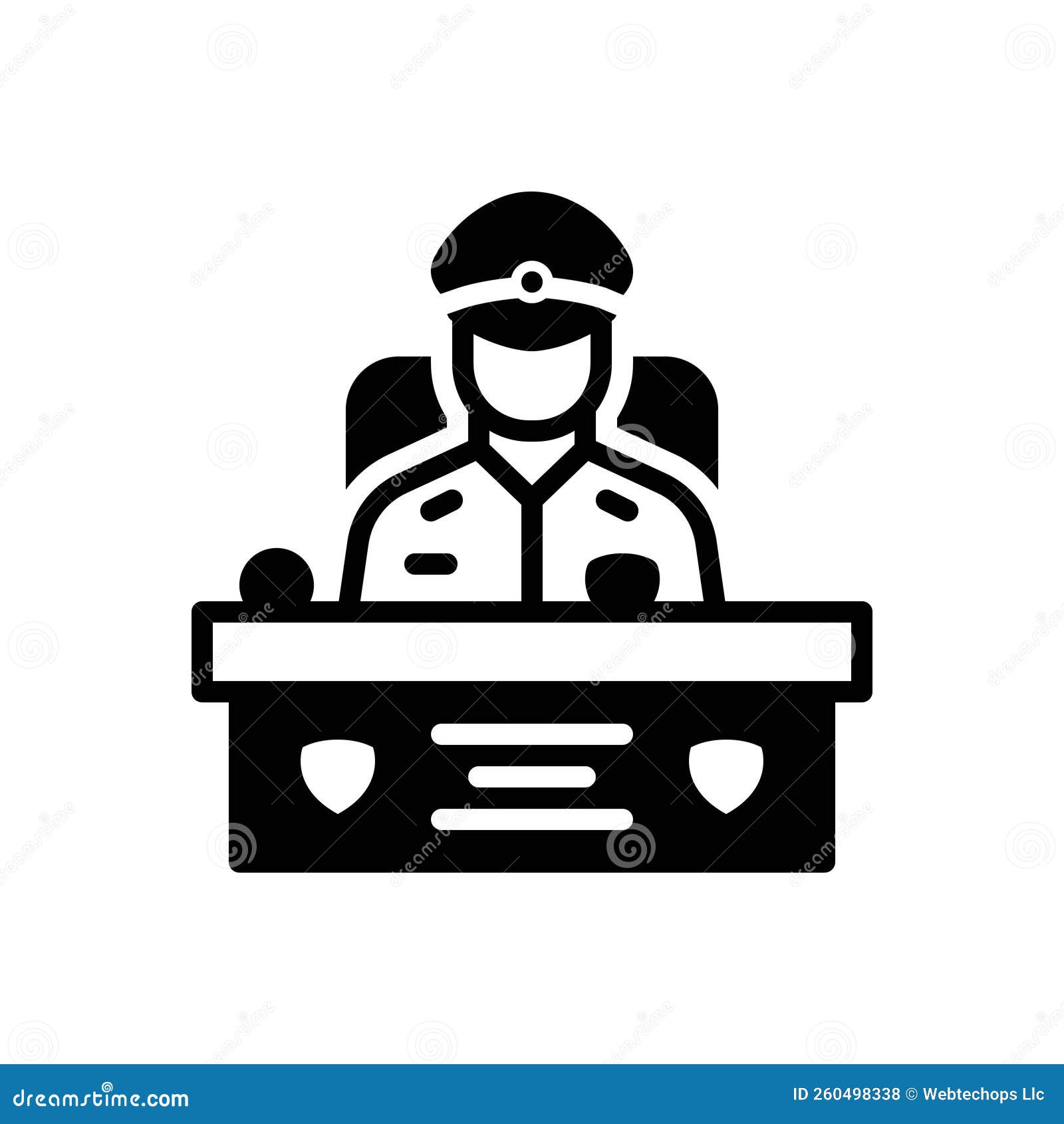 Black Solid Icon for Commissioner, Officer and Commissary Stock Vector ...