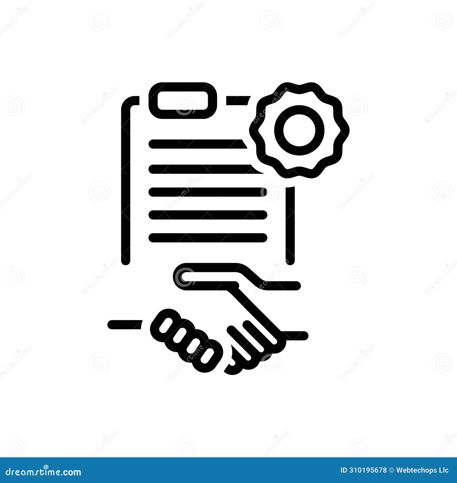 Black Line Icon for Commitment, Handover and Document Stock Vector ...