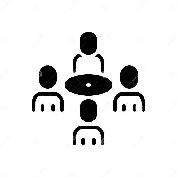 Black Solid Icon for Committees, Board and Council Stock Vector ...