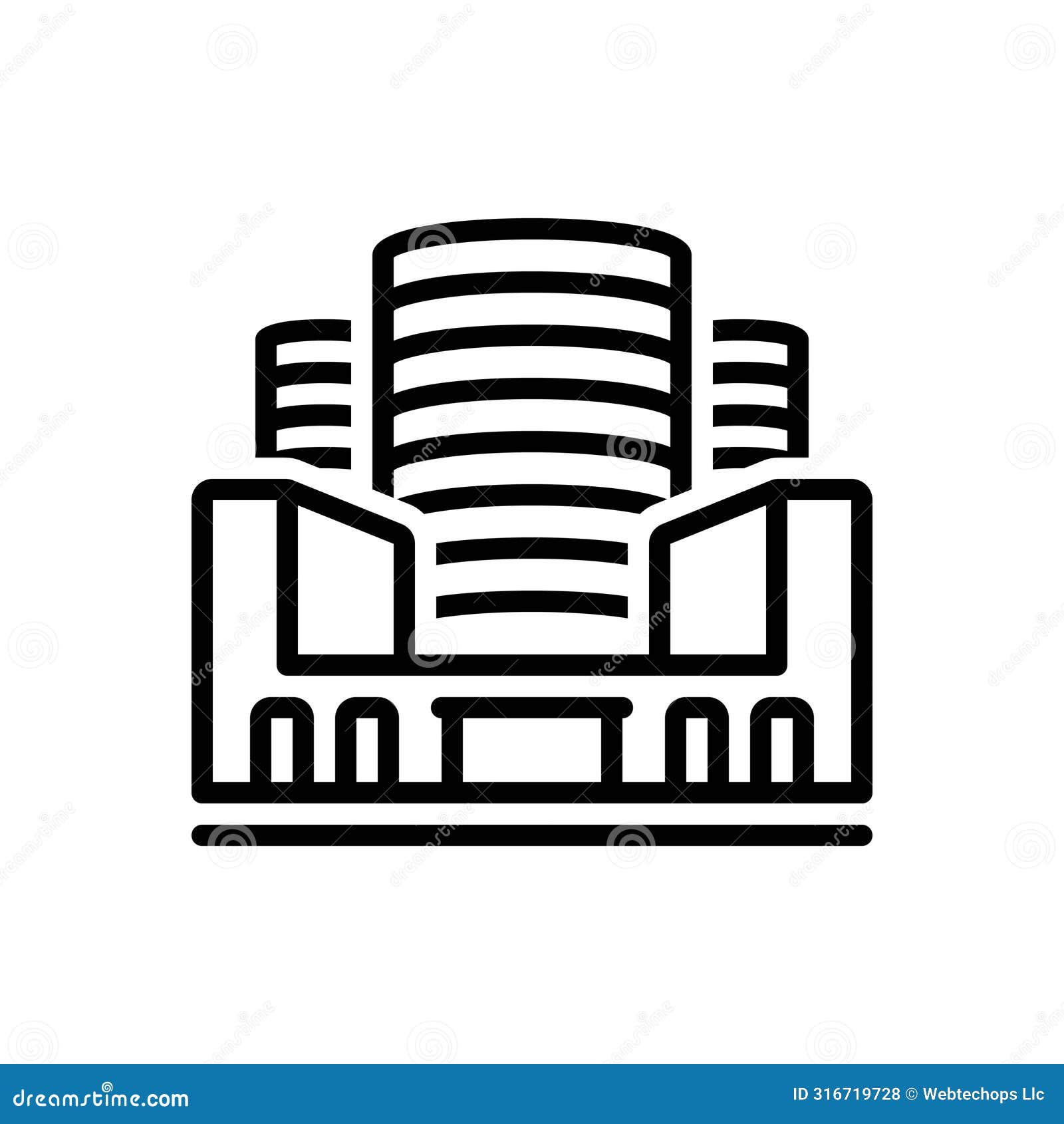 Black Line Icon for Company, Office and Workplace Stock Vector ...