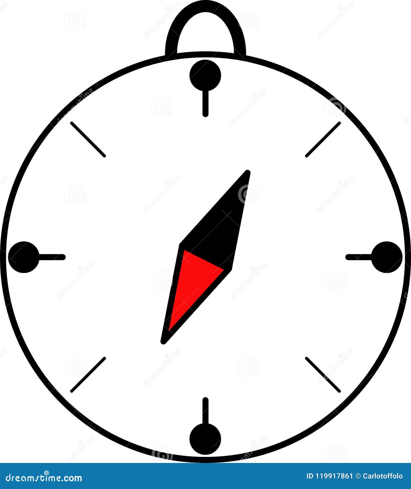 Icon - Compass with Black and Red Points Stock Vector - Illustration of ...