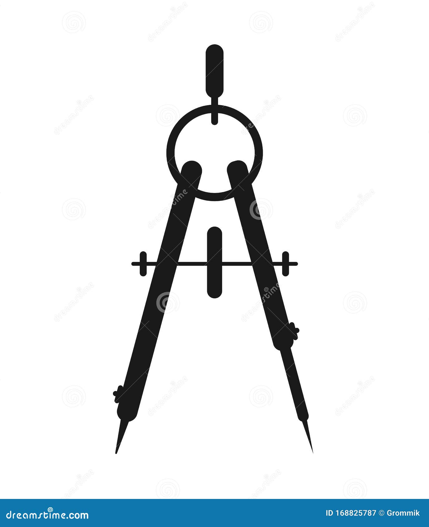 Icon of a Compass. Vector Silhouette in Flat Style Isolated on White ...