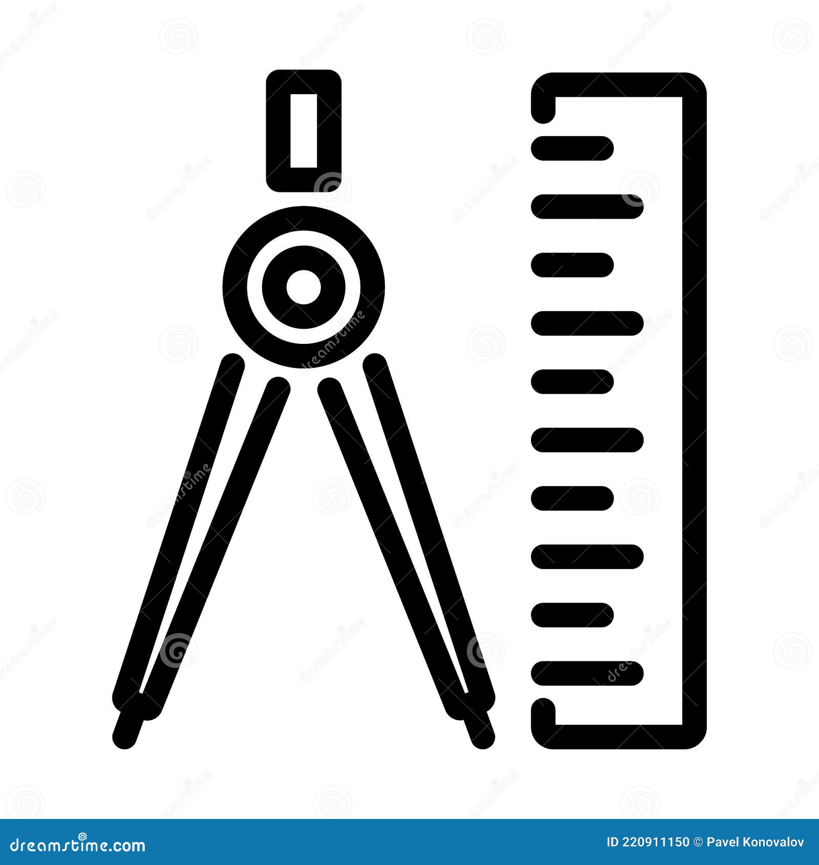 Icon of Compasses and Scale Stock Vector - Illustration of instrument ...