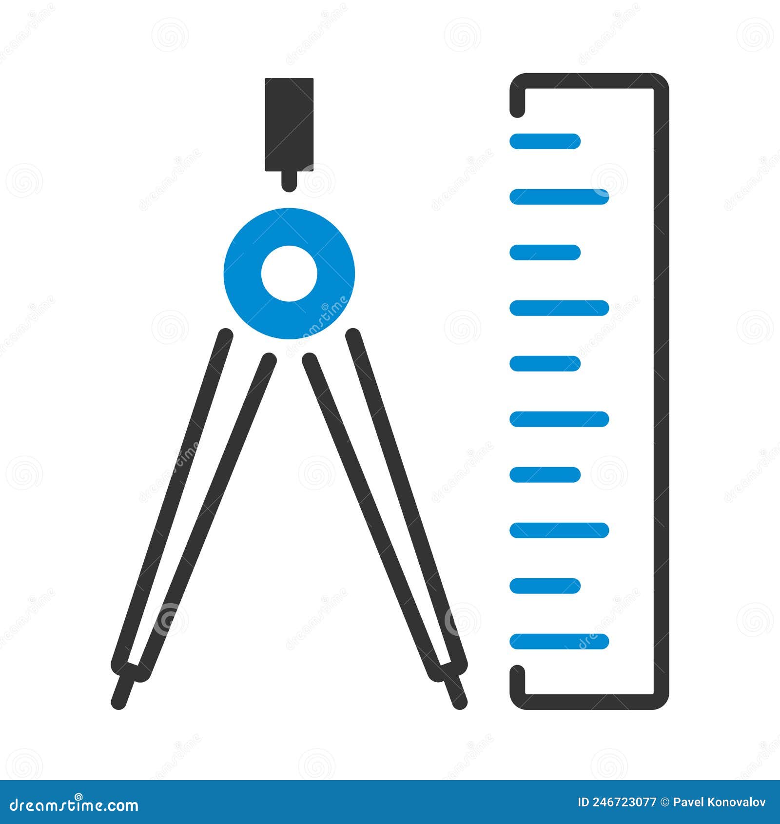 Icon of Compasses and Scale Stock Vector - Illustration of compasses ...