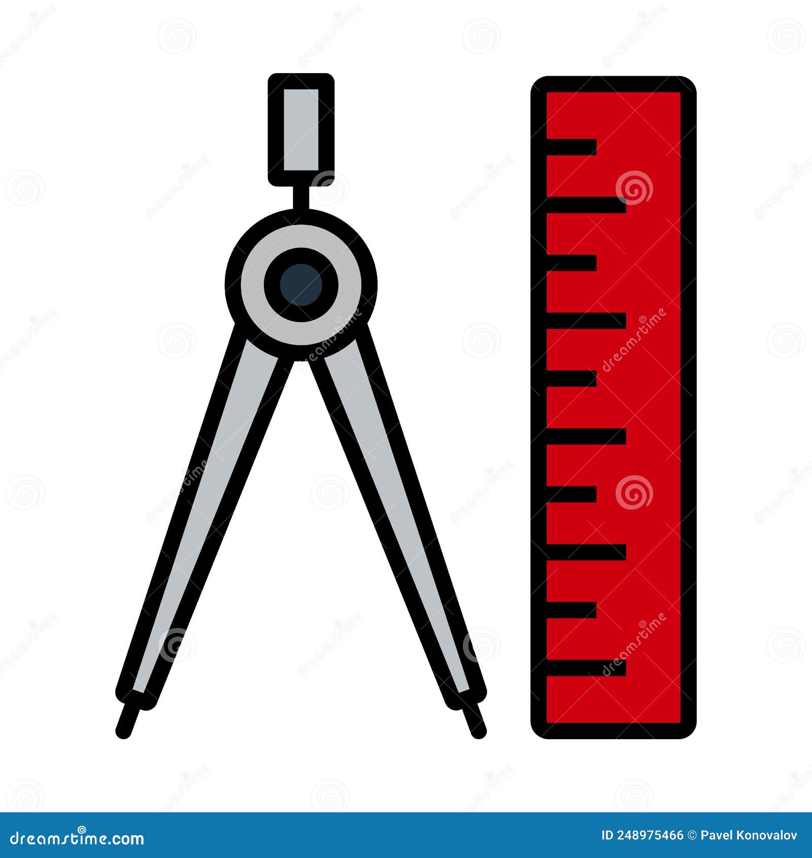 Icon of Compasses and Scale Stock Vector - Illustration of background ...