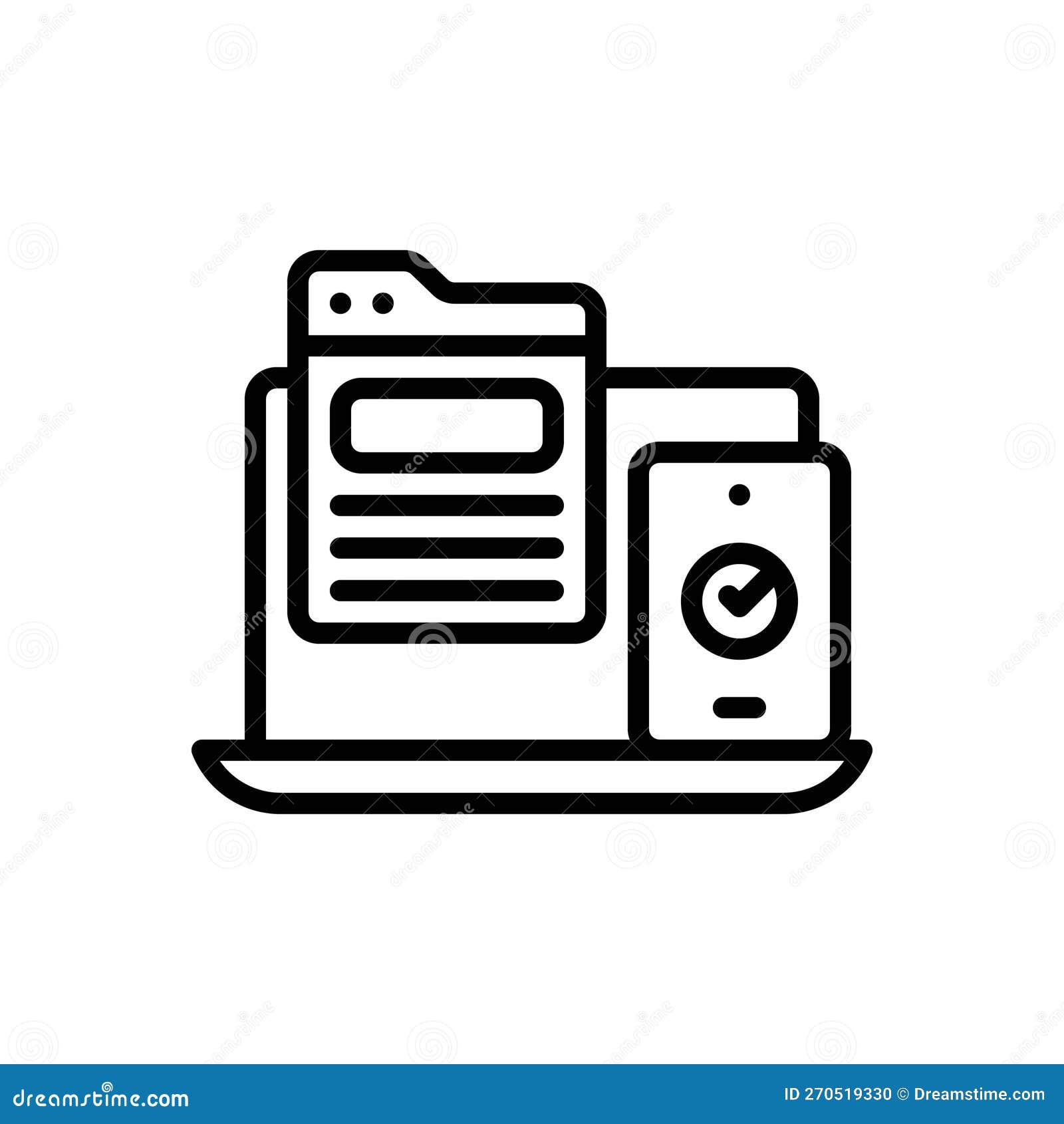 Black Line Icon for Compatibility, Similarity and Devices Stock Vector ...