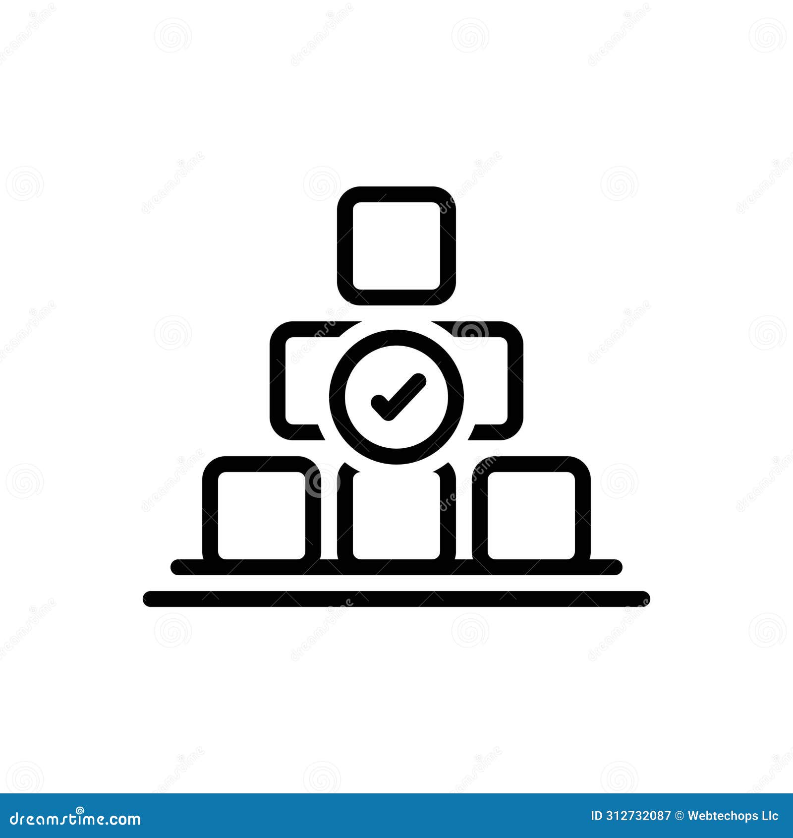 Black Line Icon for Complete, Finished and Checkbox Stock Vector ...