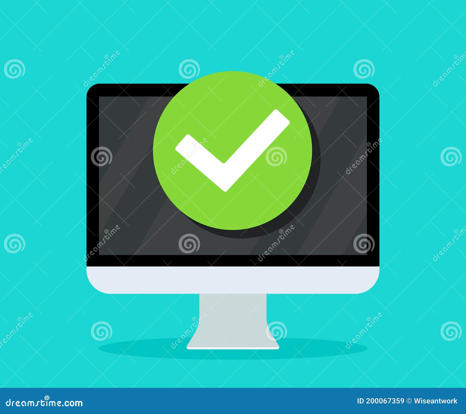 Icon Of Complete Update In Computer. Notification Of Done Update In ...