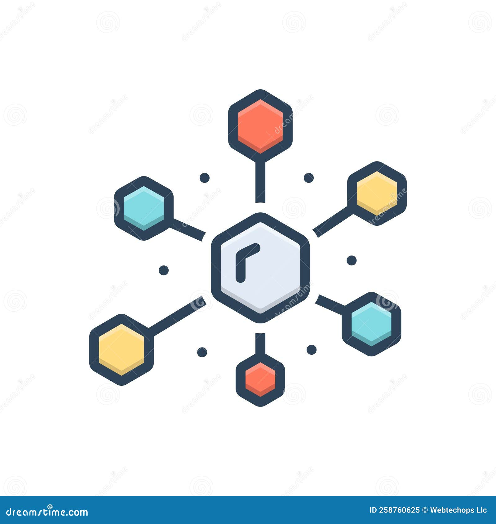 Color Illustration Icon for Compounds, Combination and Atomic Stock ...