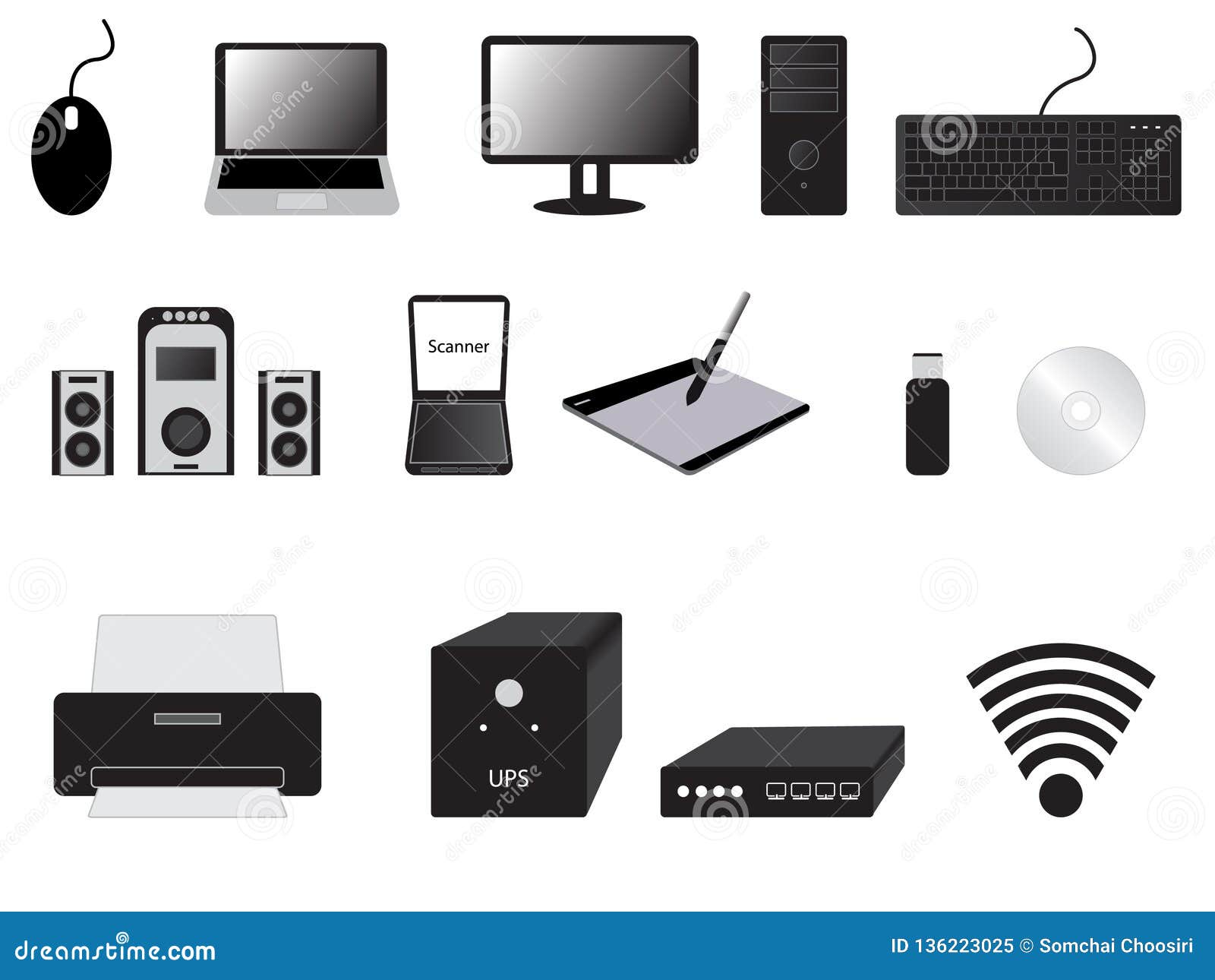 Icon Computer and Computer Accessories Stock Illustration ...