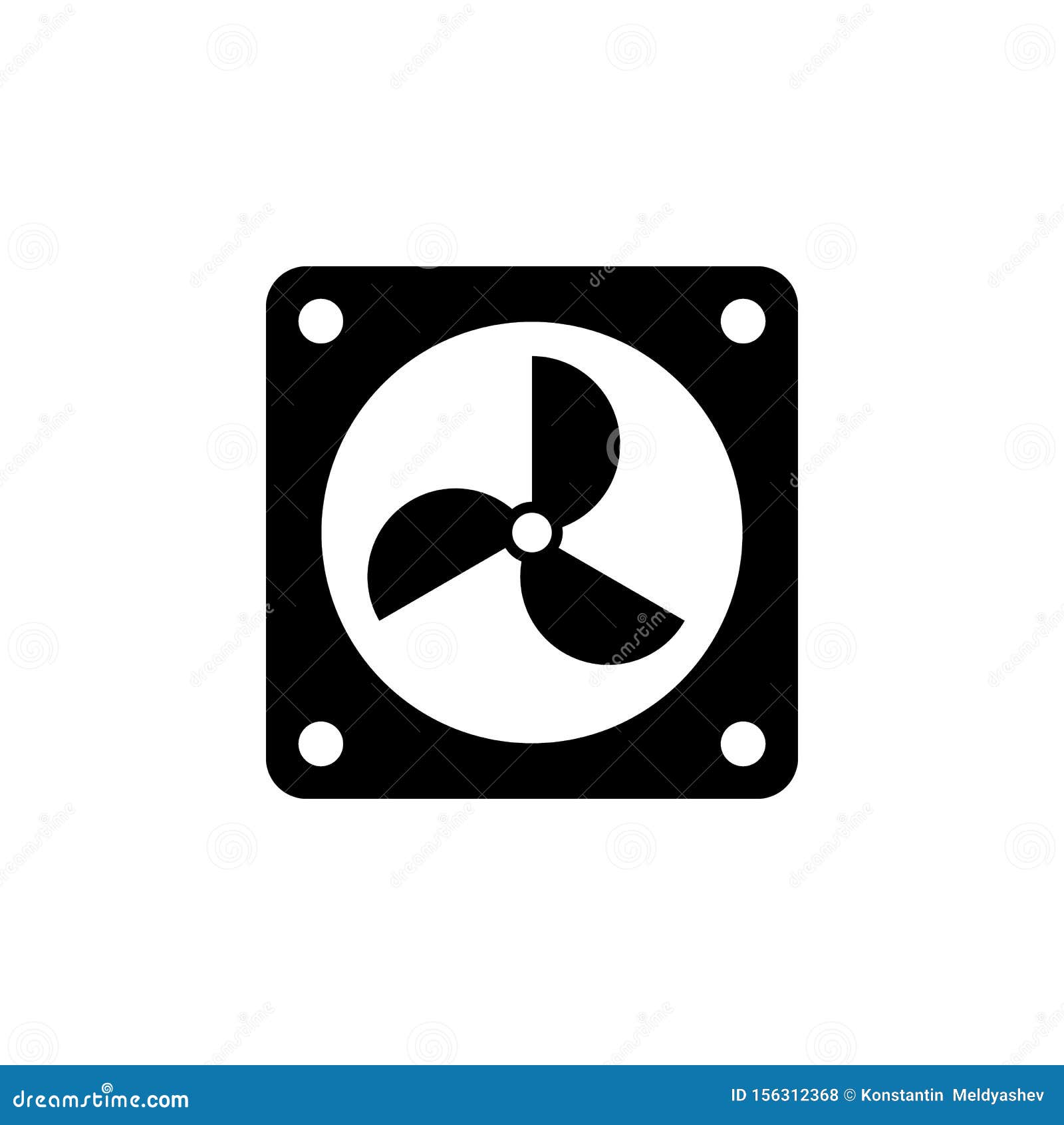 The Icon of Computer Cooling Fan. Simple Flat Icon Illustration, Vector ...
