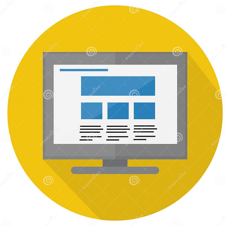 Icon Computer Screen, Flat Style, Vector Illustration Stock Vector ...