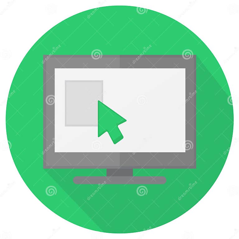 Icon Computer Screen, Flat Style, Vector Illustration Stock Vector ...