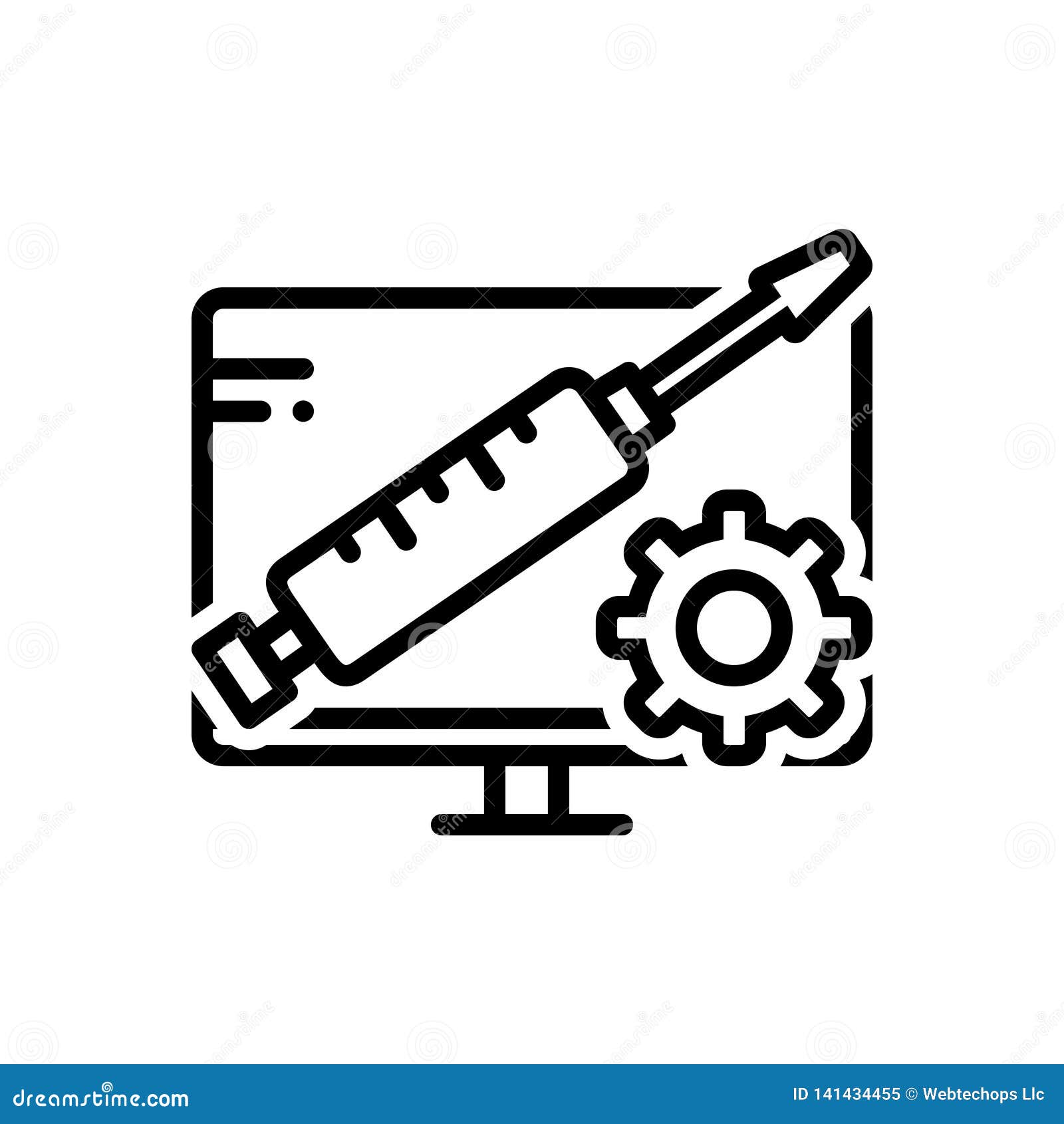 Computer Servicing Logo Design Template Sticker Icon Cartoon Vector ...