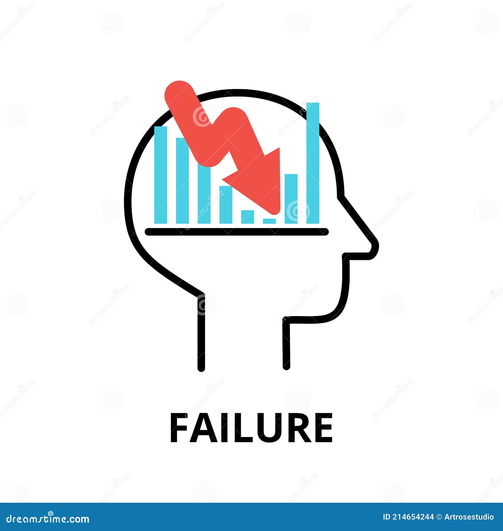 Icon Concept of Failure, Brain Process Collection Stock Vector ...