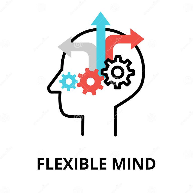 Icon Concept of Flexible Mind, Brain Process Collection Stock Vector ...