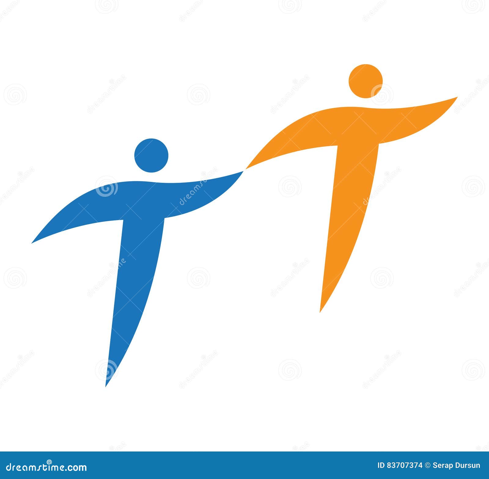 Icon Concept with Two Person Stock Illustration - Illustration of hand ...