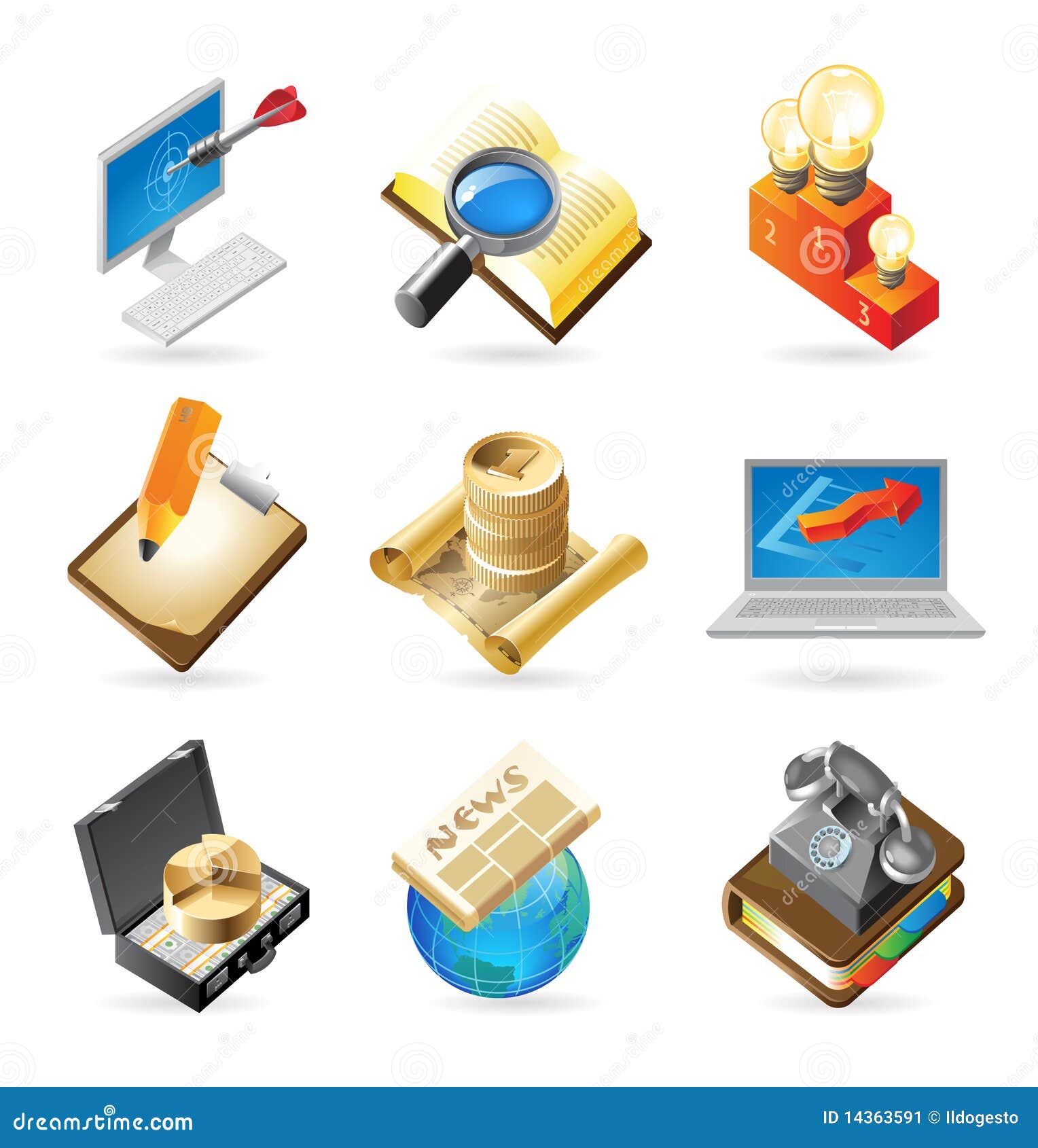 Icon concepts for business stock vector. Illustration of chart - 14363591